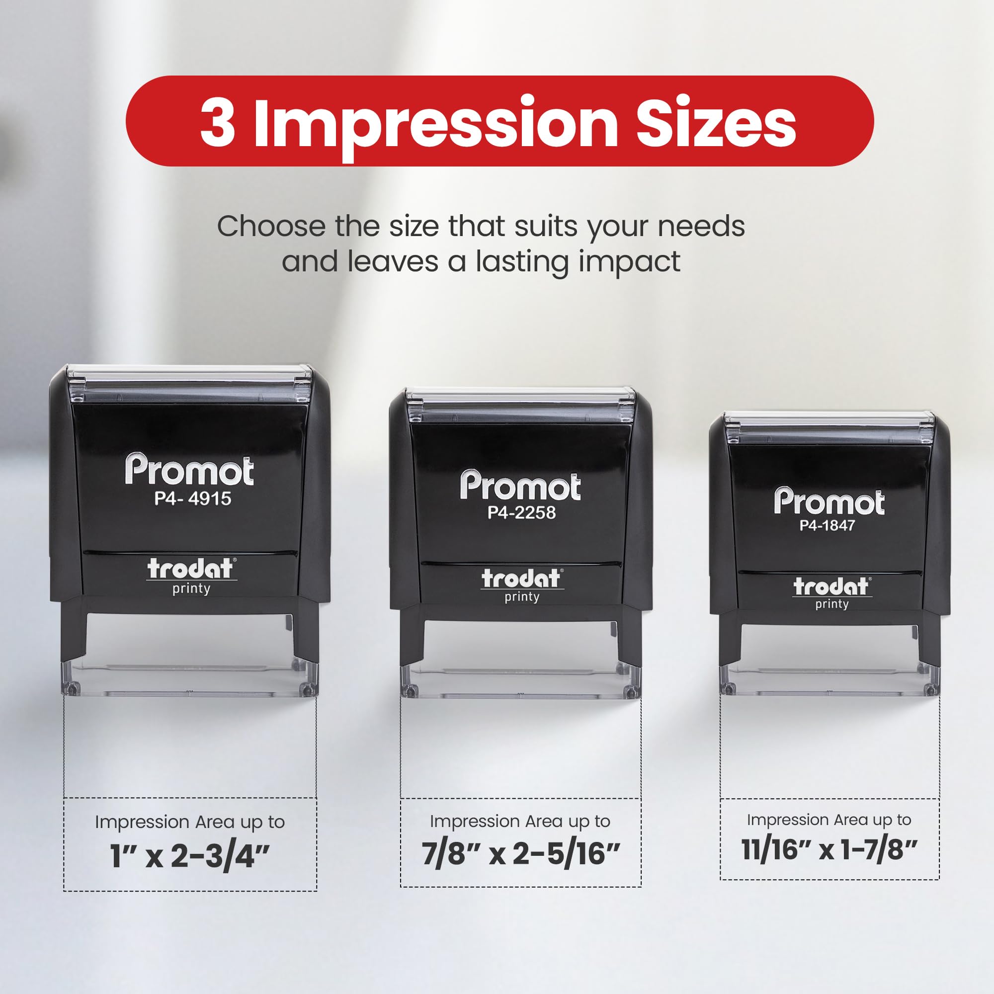 Promot Self Inking Personalized Stamp - Up to 4 Lines of Personalized Text, Custom Address Stamp, Office Stamps, Customized Stamp, Custom Stamps Self Inking with Easy to Change Ink Cartridge (Small)