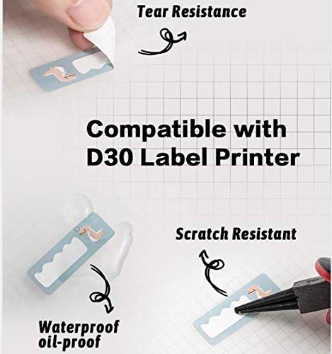 Phomemo D30 Thermal self-Adhesive Label, 3/8" X 1 1/2" (12mm X 40mm) 160 Labels/Roll, Compatible with Phomemo D30 Label Printer, Suitable for Home, Office, School, Black on White, 3 Roll