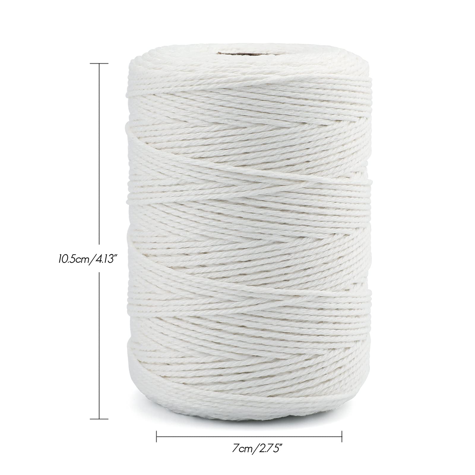 200M (218 Yard) 12-Ply Cotton Twine String,Cooking Kitchen Twine String Craft String Baker Twine for Tying Homemade Meat,Making Sausage,DIY Craft and Gardening Applications (Natural White)