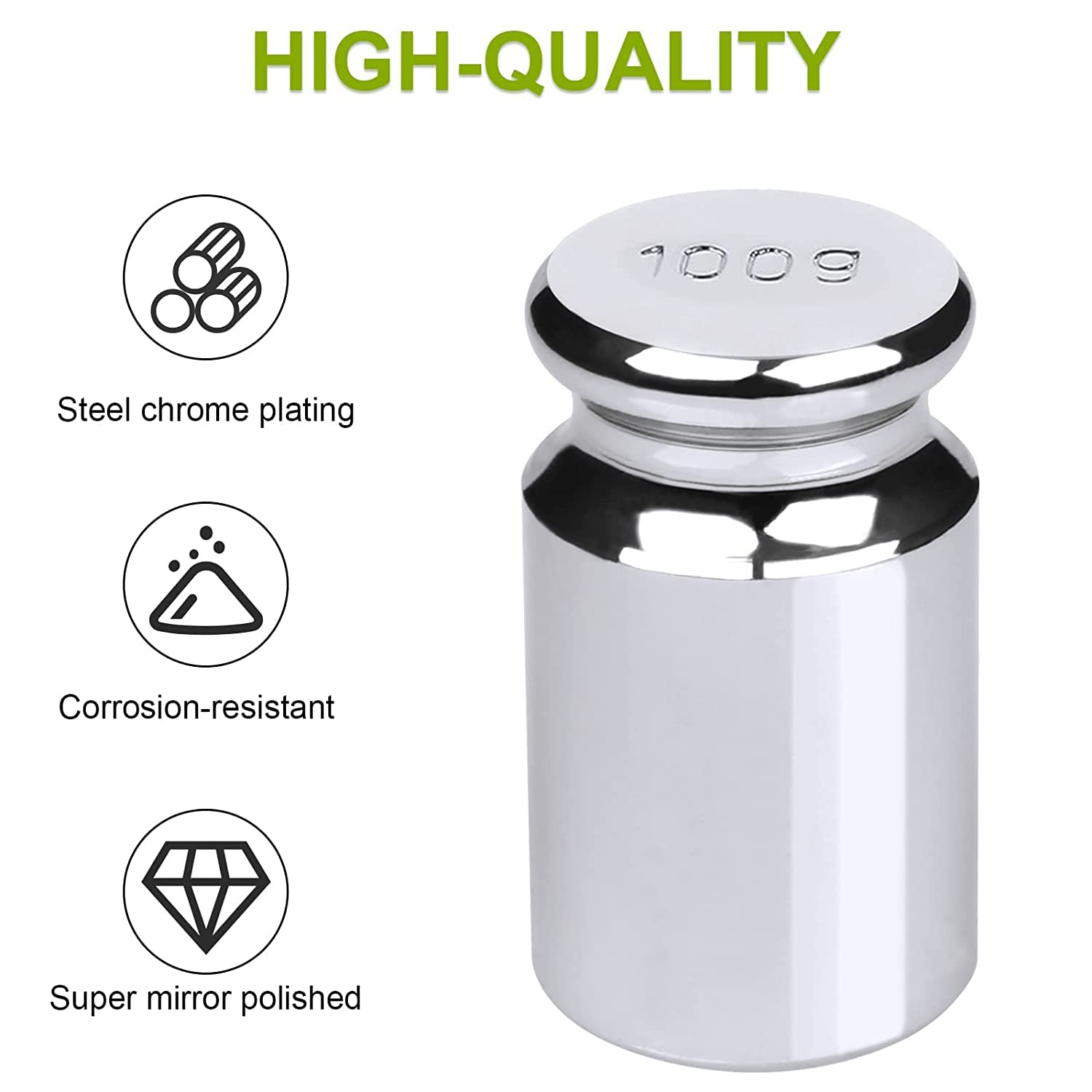 7 PCS Calibration Weights, Scale Calibration Weight Set 1g 2g 5g 10g 20g 50g 100g, Carbon Steel Small Weight, Scale Weights for Digital Scale, Gram Scale Balance, Jewelry Scale (Silver)