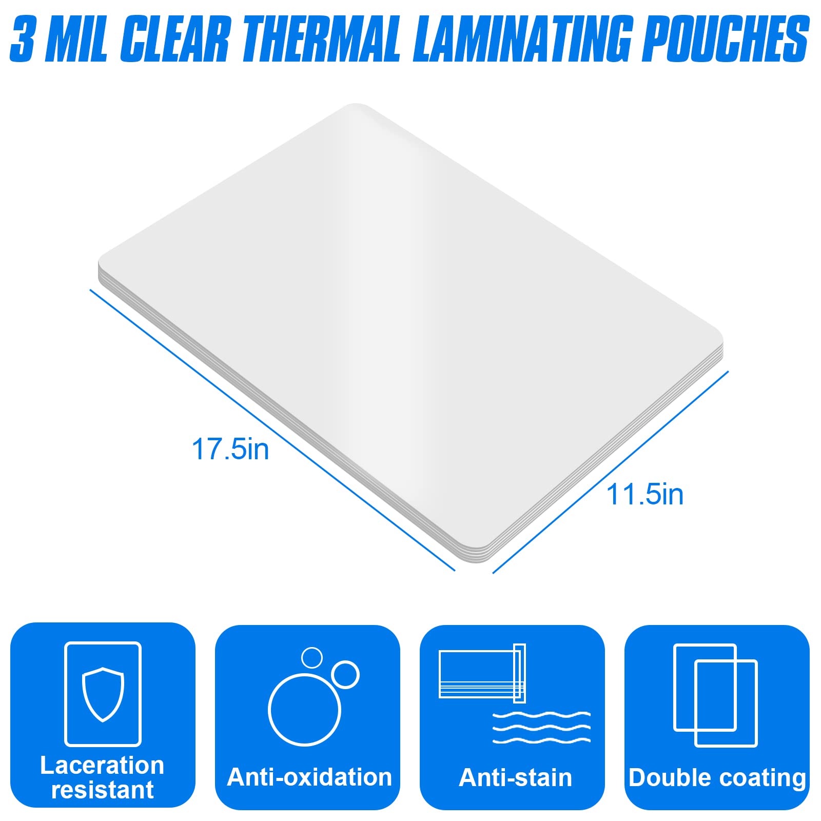 HERKKA 100 Pack Laminating Sheets, Hold 11 x 17 Inch Sheet, 3 Mil Clear Thermal Laminating Pouches 11.5 x 17.5 Inch Lamination Sheet Paper for Laminator, Round Corner