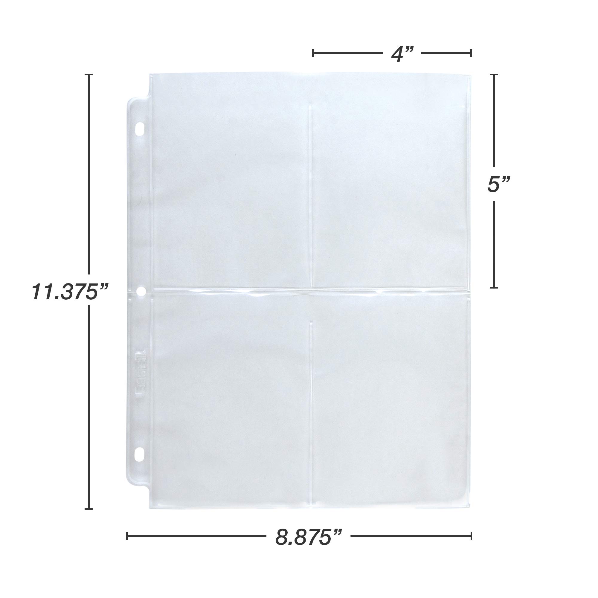 Samsill 50 Pack 4 Pocket Garden Seeds Storage Clear Sheet Protectors, Card Protectors, Each Pocket Measures 3.5" x 5.25", Fits in Standard 3 Ring Binder