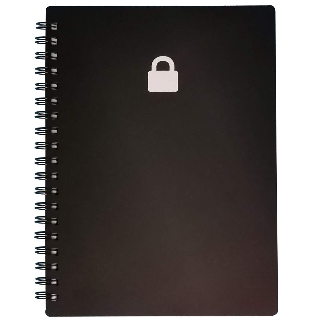 Nokingo Spiral Password Book with Tabs - 5x7 inch Password Organizer with Alphabetical Tabs for Internet Login, Website, Username, Password. Password Keeper for Home or Office