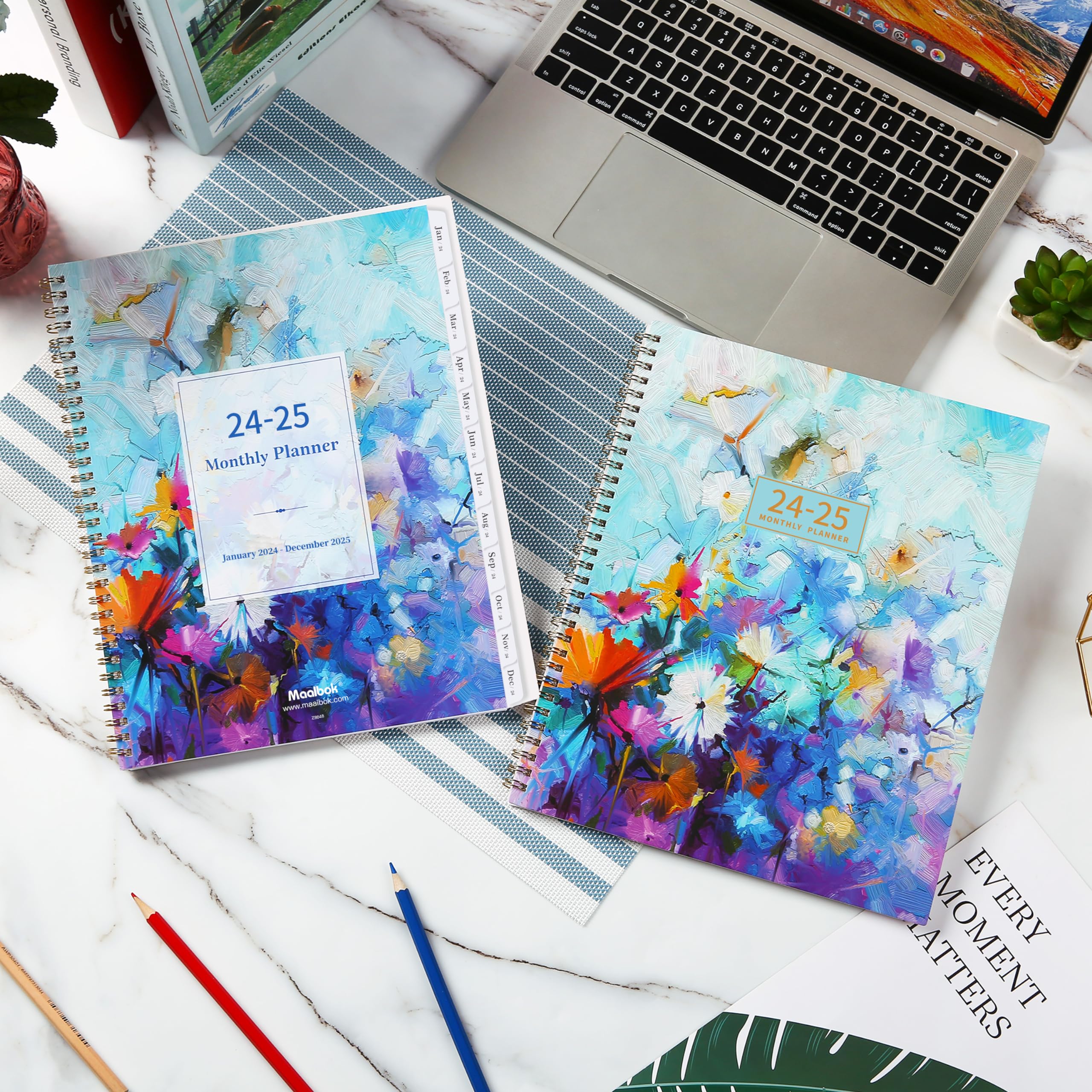 2023-2024 Monthly Planner/Calendar - Monthly Planner 2023-2024 with Two-Side Pocket, January 2023-December 2024, 9" x 11", Two Years Monthly Planner, Flexible Cover, Perfect Organizer