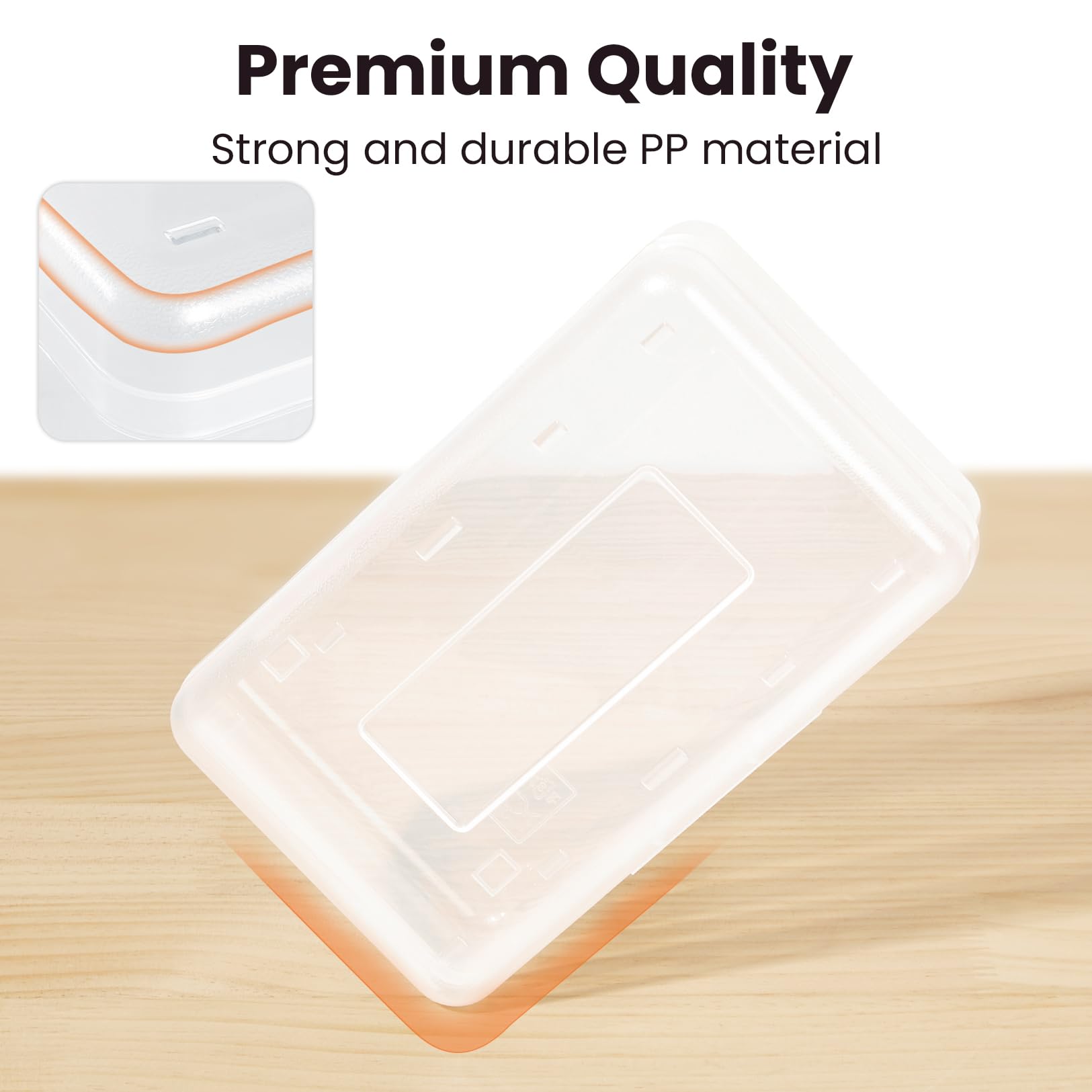 Sooez 6 Pack Clear Pencil Box, Plastic Large Capacity Pencil Boxes Plastic Boxes with Snap-tight Lid, Office Supplies Storage Organizer Box, Stackable Design and Stylish