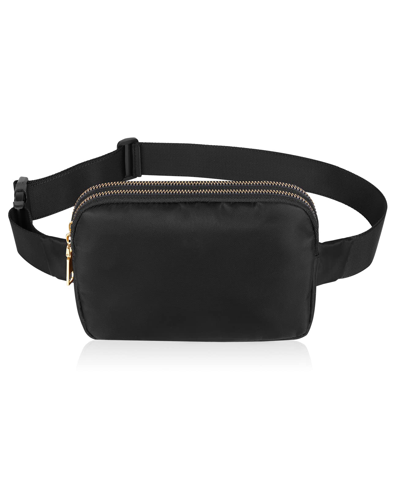 Sindax Small Black Fanny Packs for Women Waterproof Chest Pack Belt Bag with Adjustable Fashion Hip Bum Bag for Travel Workout Running Hiking