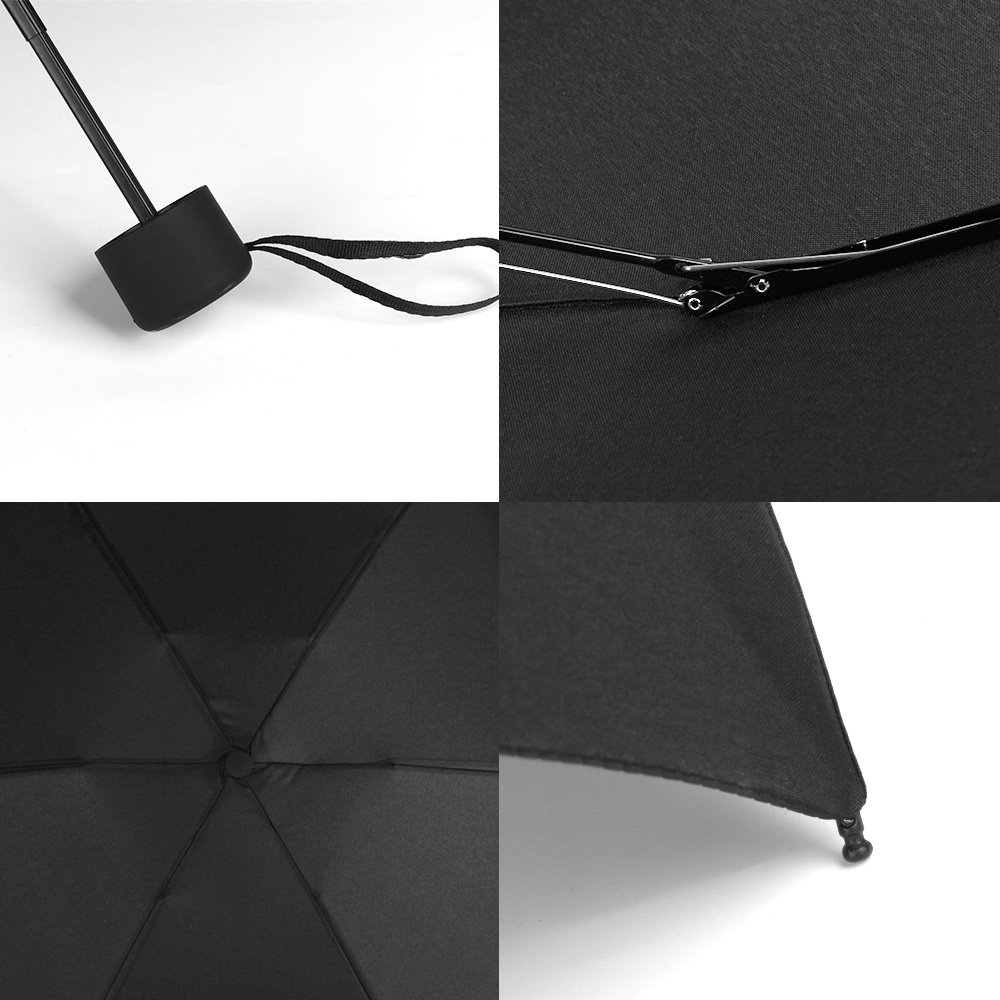 Small Mini Umbrella with Case by GAOYAINIG Light Compact Design Perfect for Travel Lightweight Portable Parasol Outdoor Sun&Rain Umbrellas Black