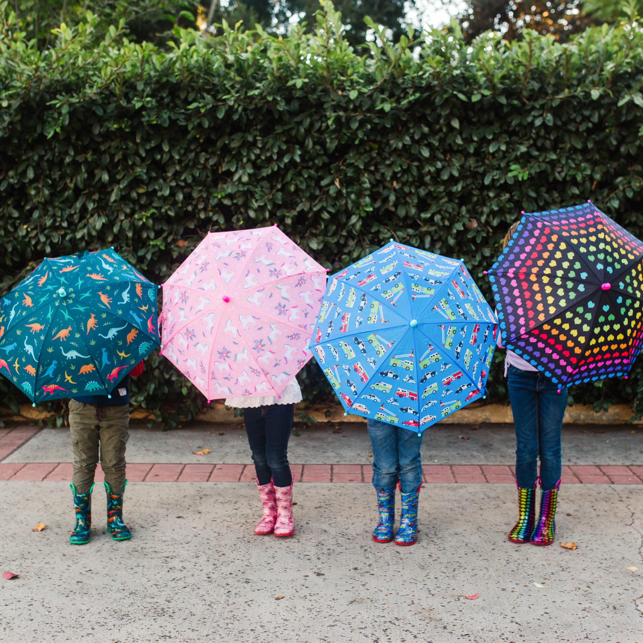 Wildkin Kids Umbrella for Boys & Girls, Features Rainproof Canopy and Curved Handle for Easy Hanging, Wrap Around Hook and Loop Closure Umbrella for Kids (Jurassic Dinosaurs)