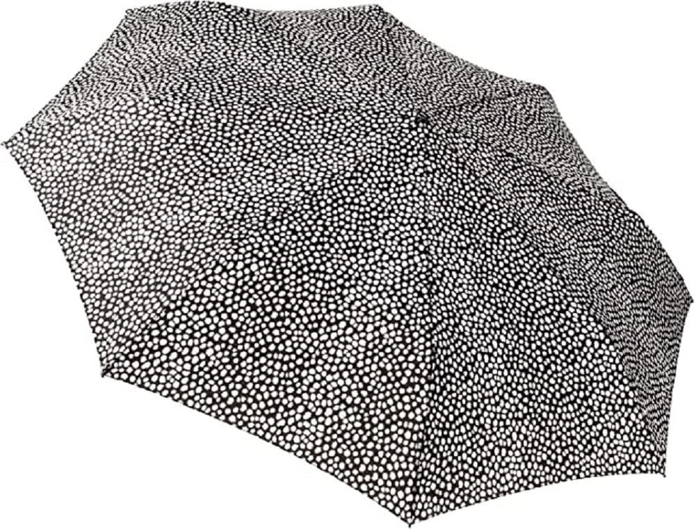 Totes NeverWet technology, Auto Open Auto Close Umbrella, Black With White Dots 43" arc Umbrella,, Medium