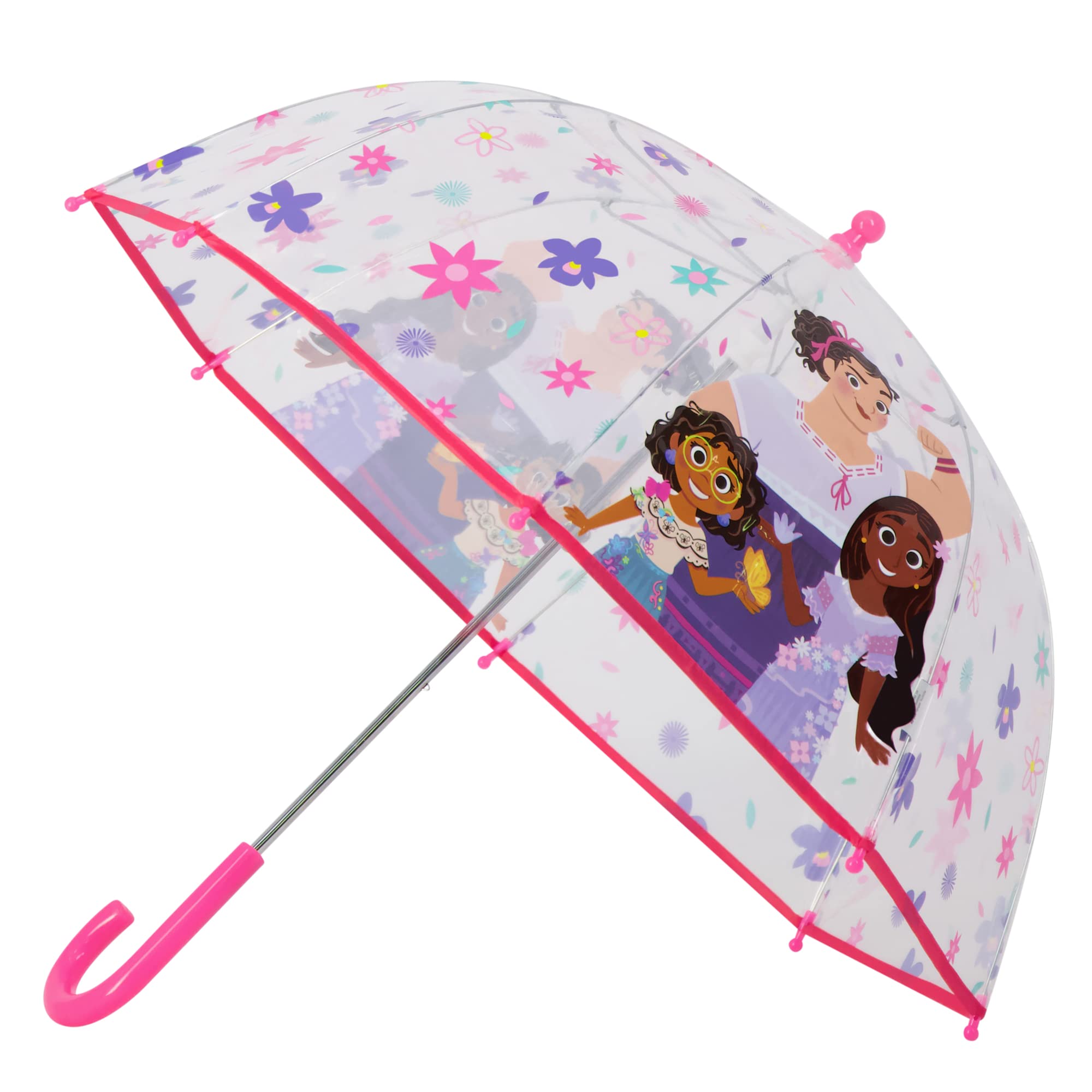 ABG girls Kids Clear for Rain Girl's, Transparent with an Easy Grip Handle, Dome Windproof, Bubble Umbrella, Elsa & Anna, Age 3-10 US