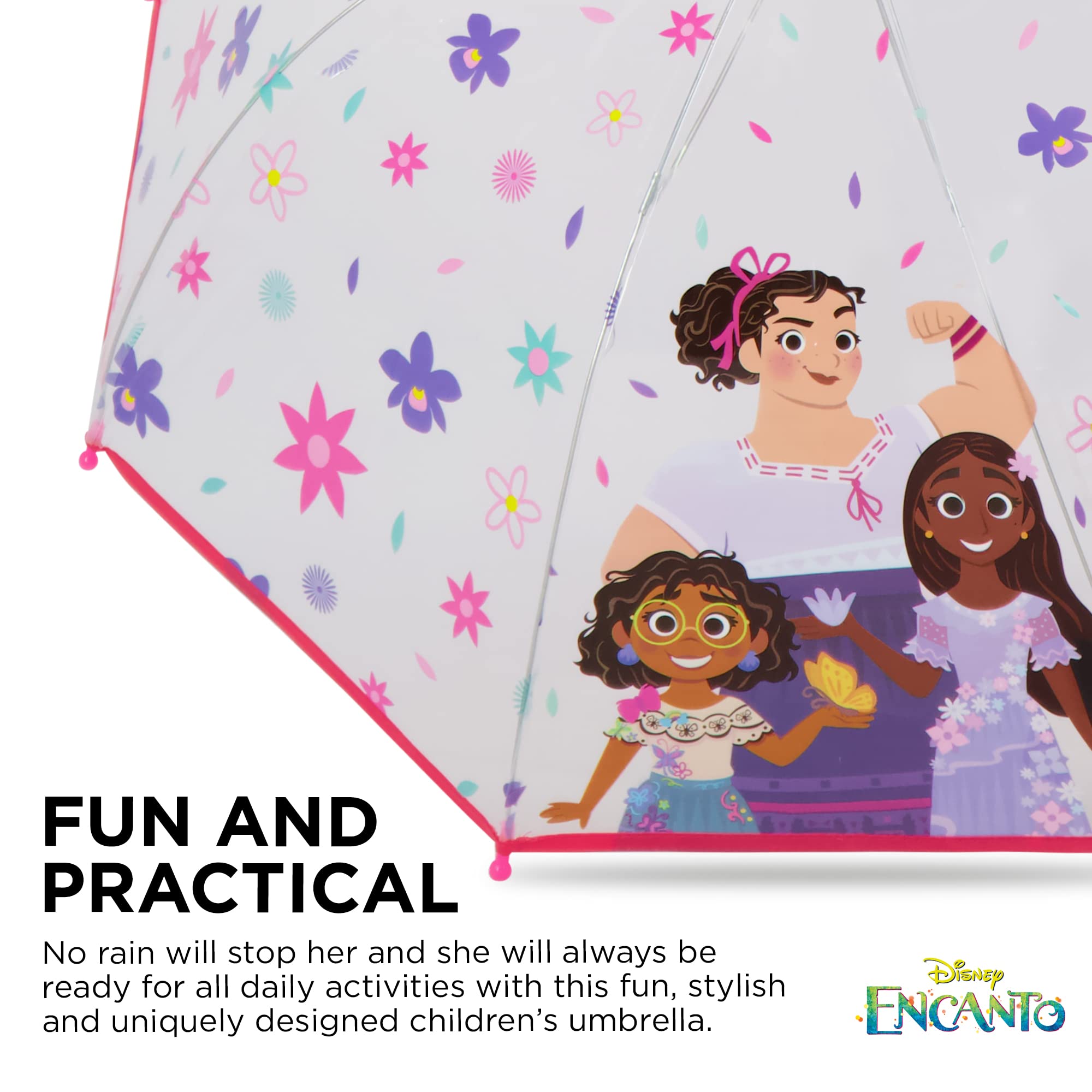ABG girls Kids Clear for Rain Girl's, Transparent with an Easy Grip Handle, Dome Windproof, Bubble Umbrella, Elsa & Anna, Age 3-10 US