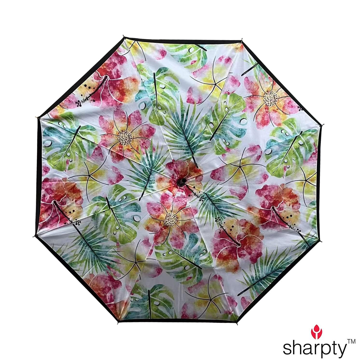Sharpty Inverted Umbrella, Umbrella Windproof, Reverse Umbrella, Umbrellas for Women, Upside Down Umbrella with C-Shaped Handle (Leopard)