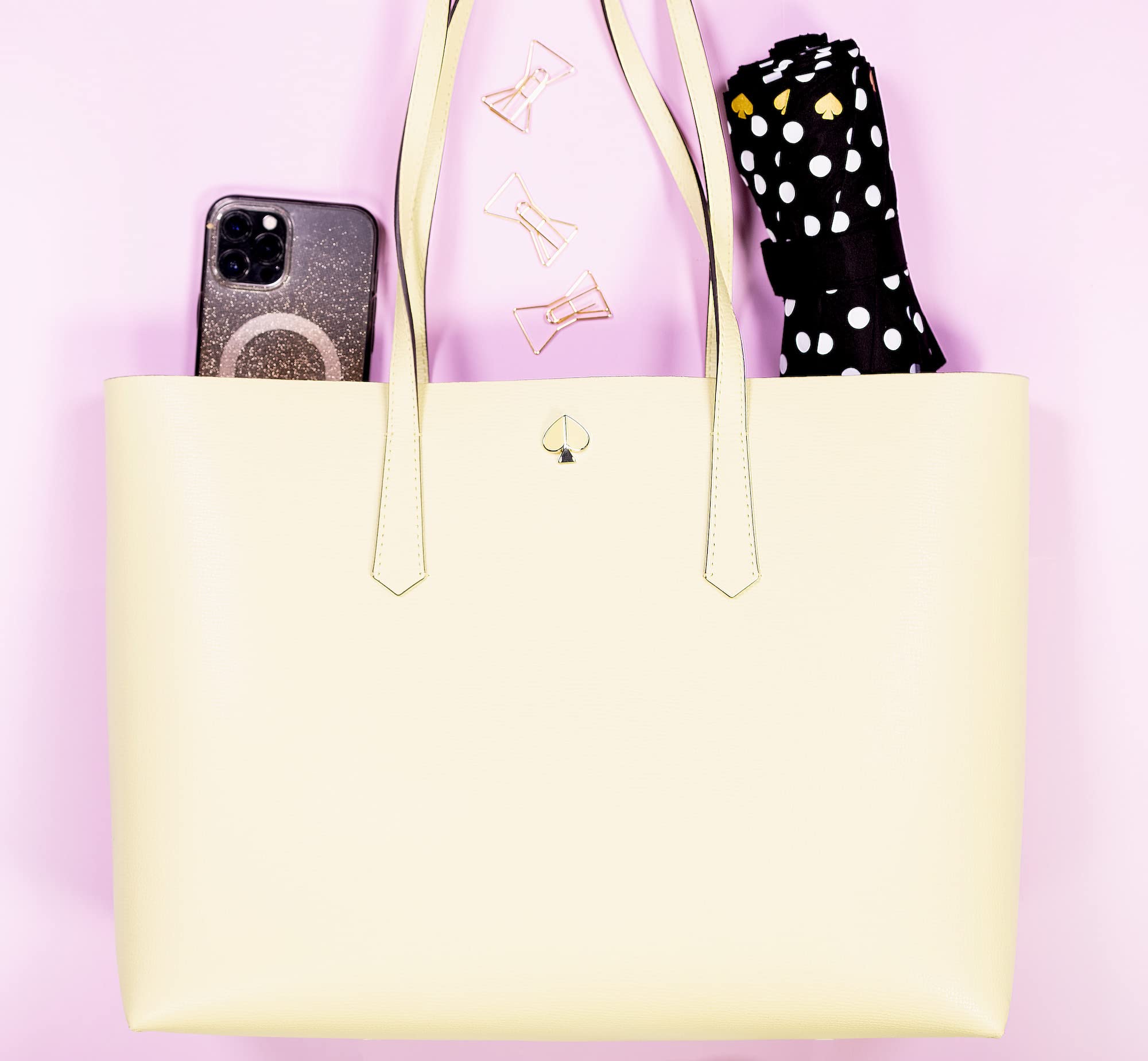 Kate Spade New York Black/White Travel Umbrella, Lightweight Compact Umbrella with Storage Sleeve, Polka Dots