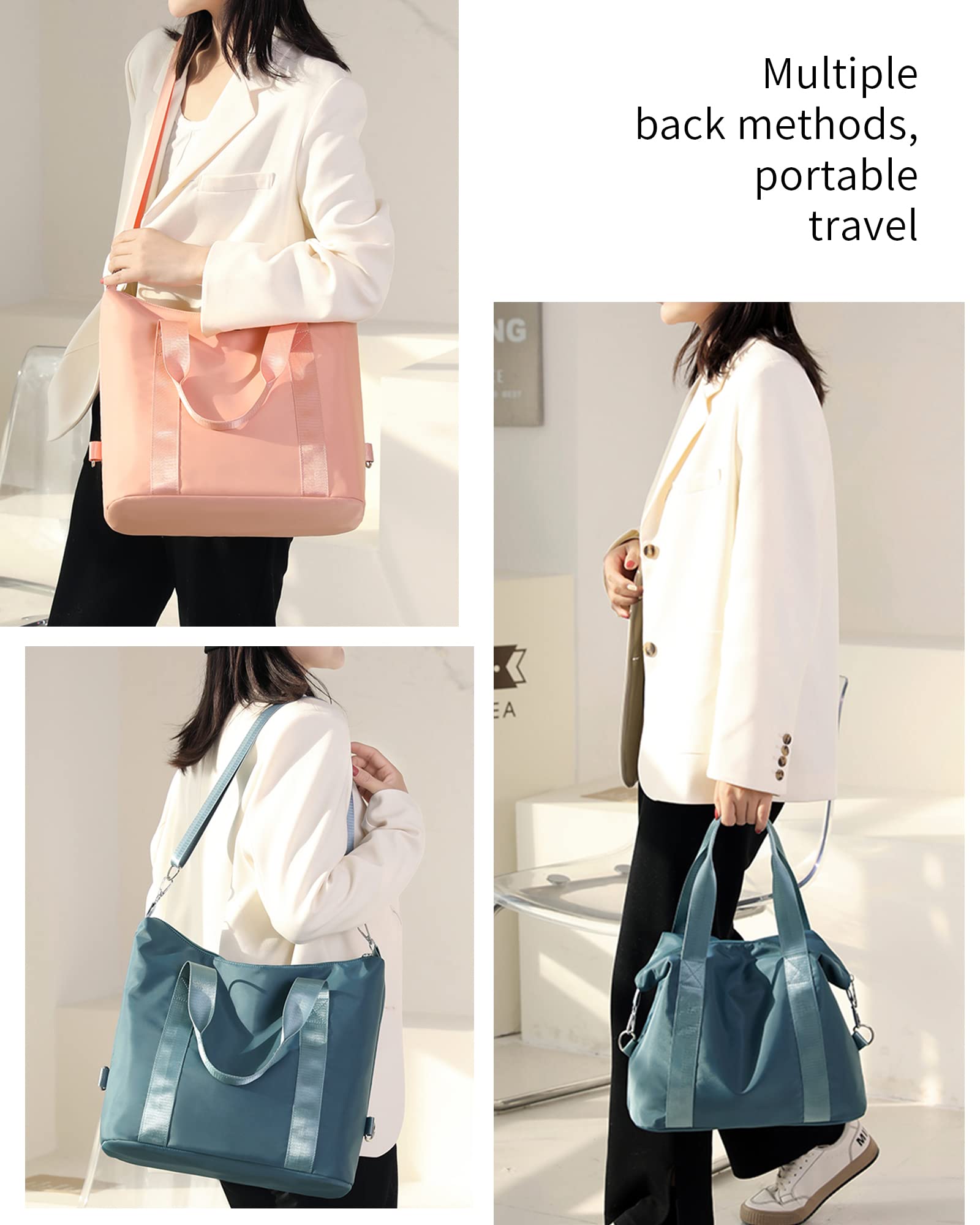 LIVACASA Large Waterproof Tote Bag for Women,Multi-Pockets Shoulder Hobo Crossbody Bag with Zipper and Top Handle