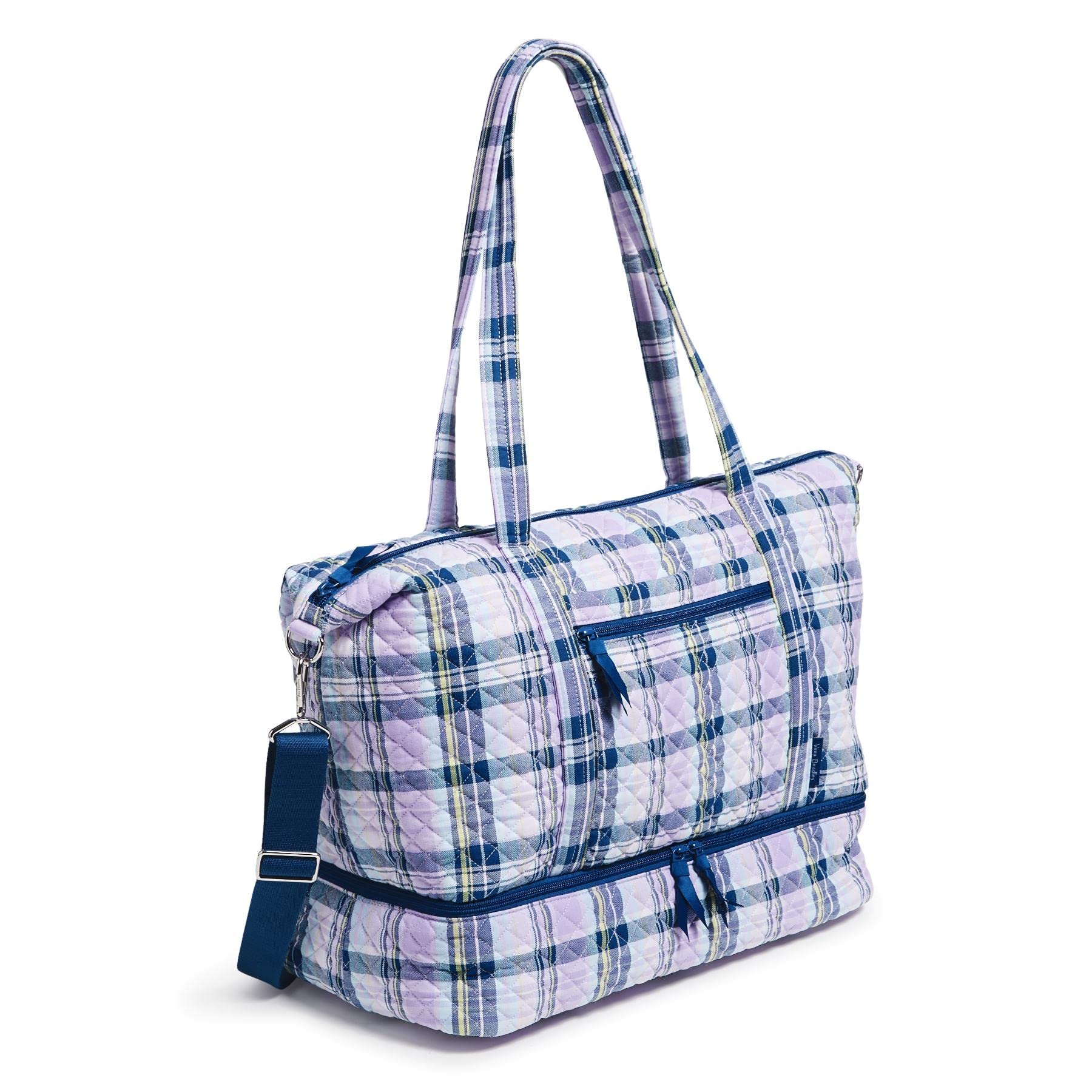 Vera Bradley Women's Cotton Deluxe Tote Travel Bag, Ikat Island, One Size US