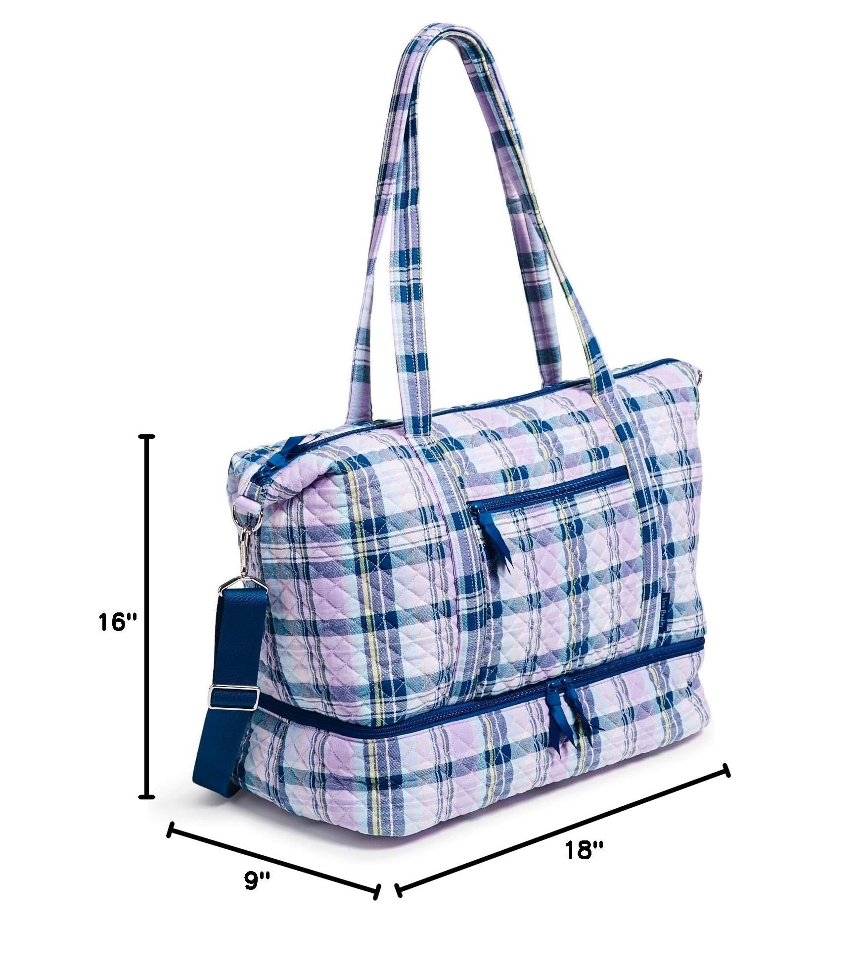 Vera Bradley Women's Cotton Deluxe Tote Travel Bag, Ikat Island, One Size US
