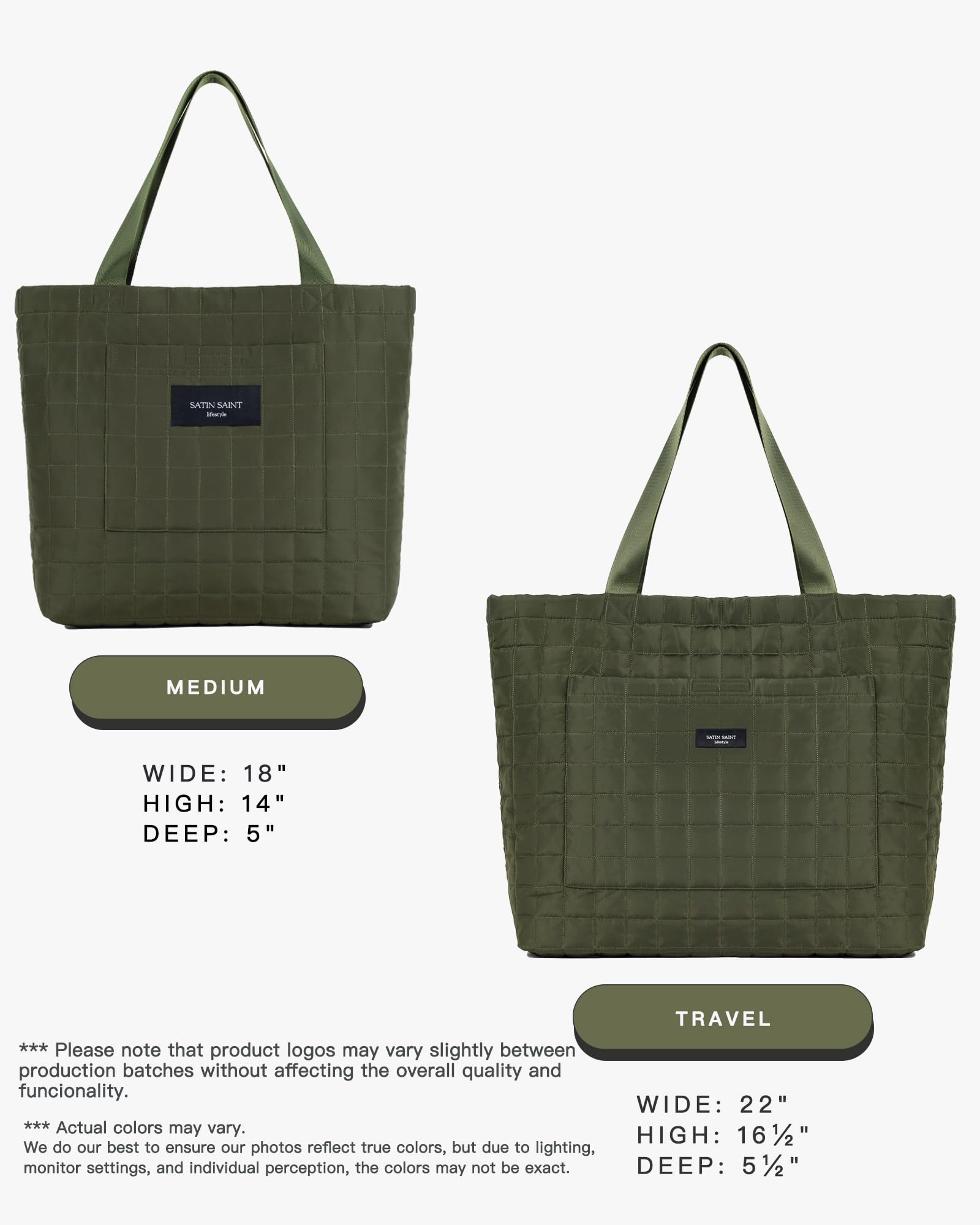 SATIN SAINT lifestyle Large Tote Bag for Women, Travel Tote Bag, Laptop Bag Handbag, Shopping Bag, Lightweight Shoulder Bag for Yoga Gym