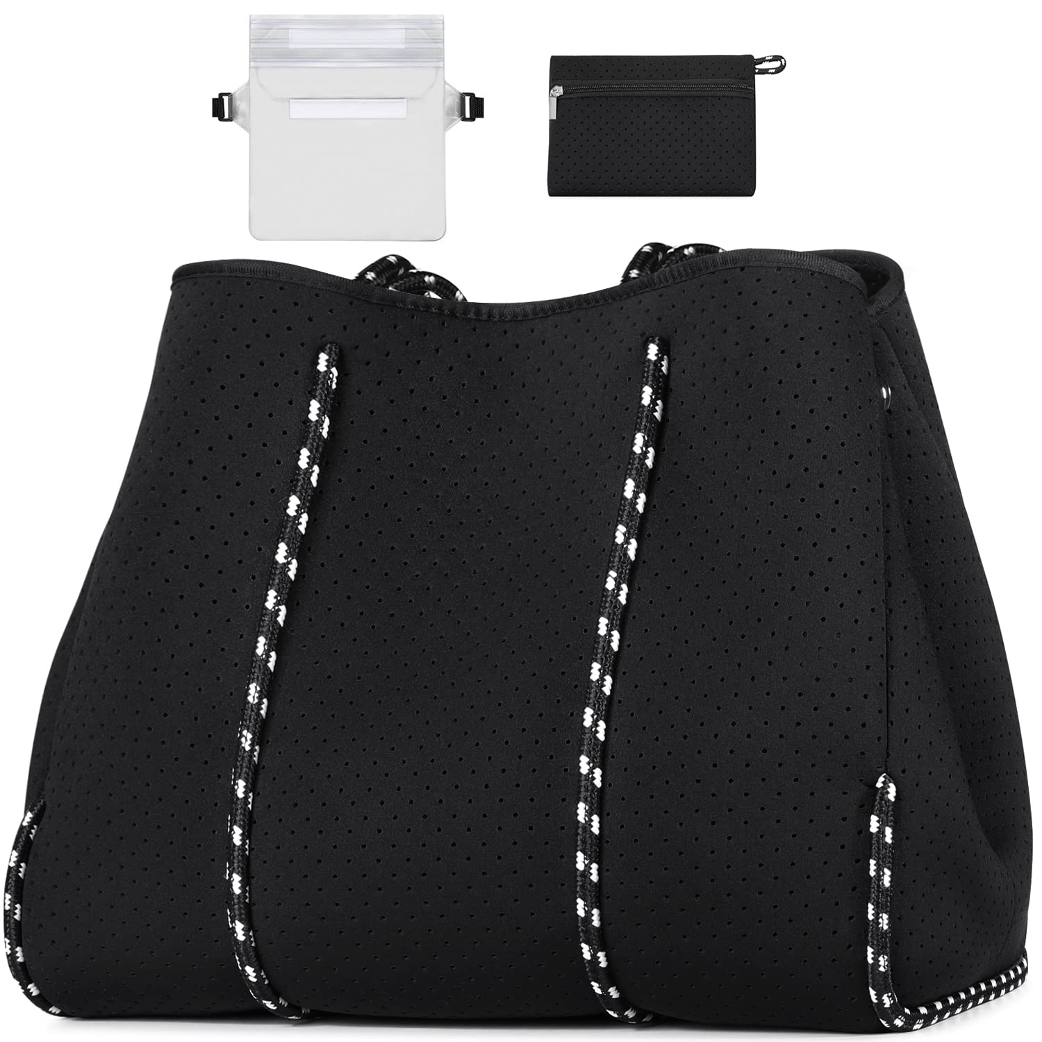 IBFUN Neoprene Tote Bag Large Beach Bag for Women Pool Gym Tote Bag Travel Tote Bag
