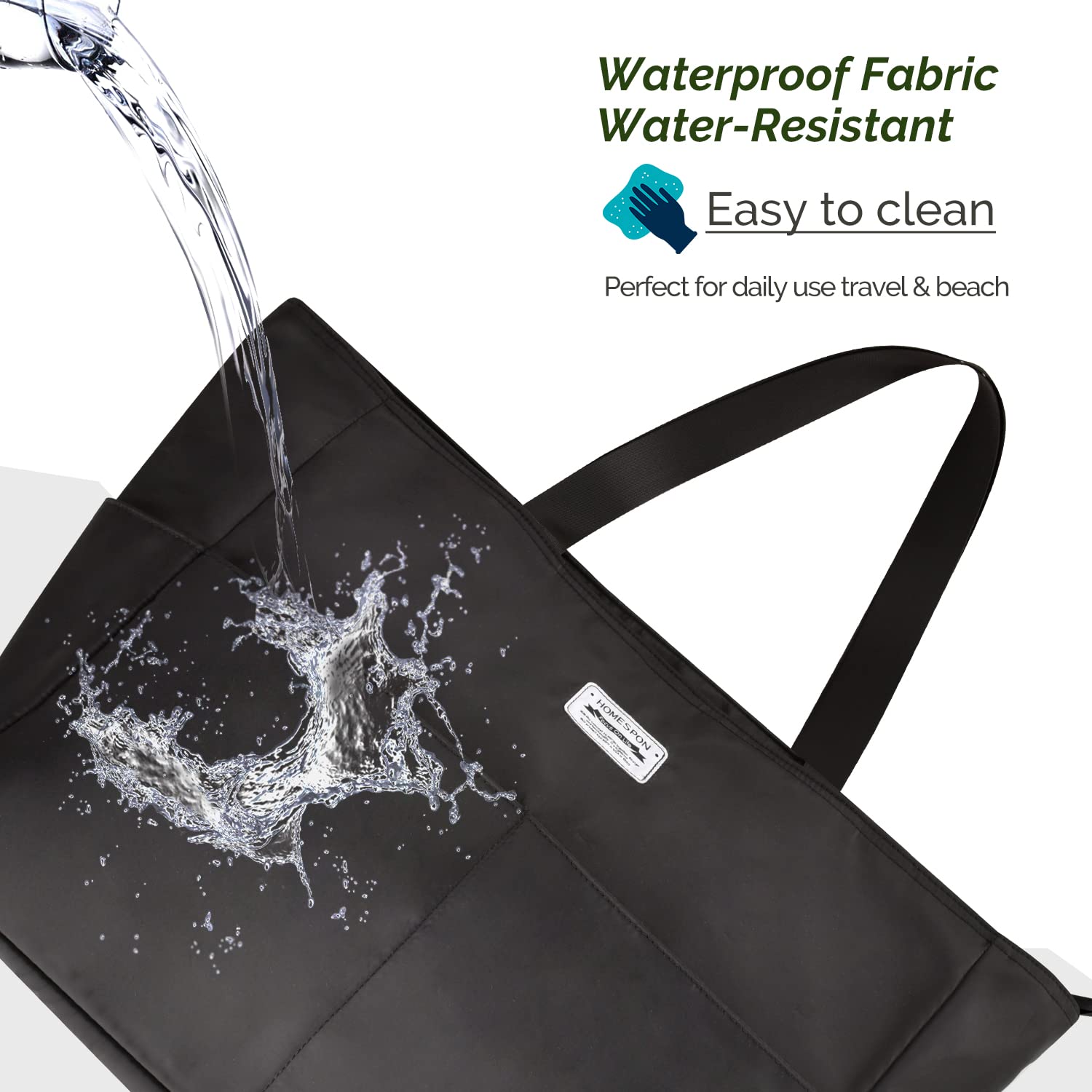 HOMESPON Large Tote Bag Floral Water Resistant Shoulder Bag Reusable Sandproof Grocery Bag Travel Oversized Pockets Beach Bag for Pool Gym Beach Daily Bags
