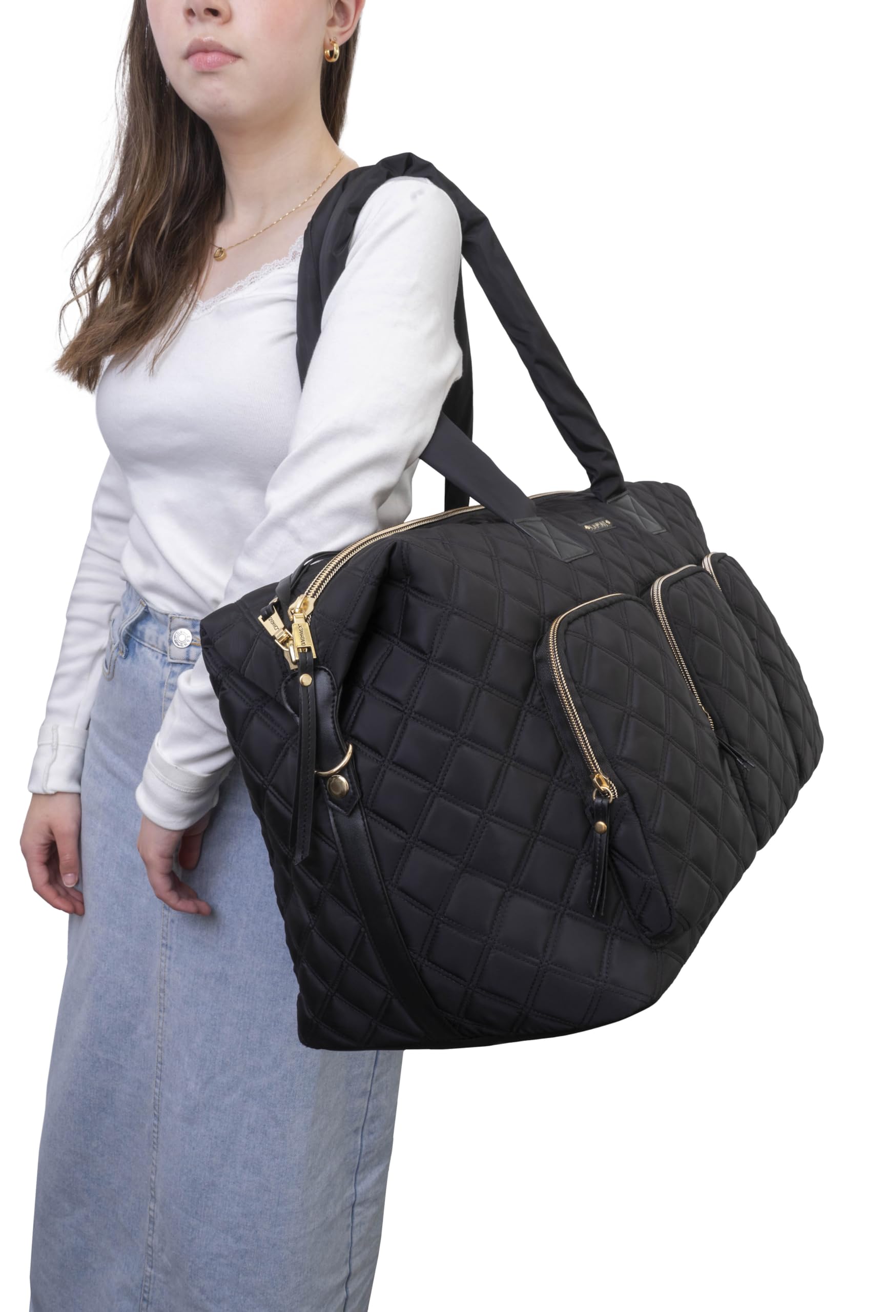 Joan & David Quilted Multi Compartment Travel Tote