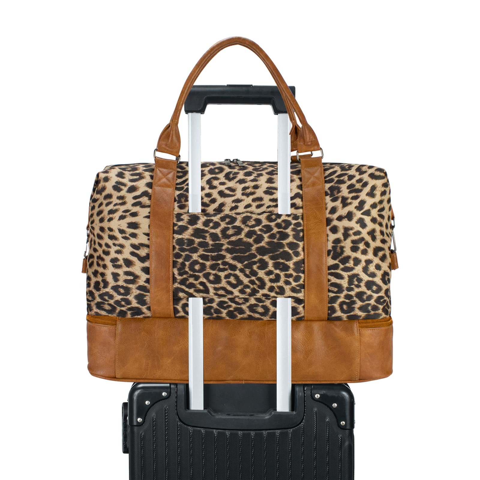Weekender Bag for Women Weekend Duffle Bag Travel Bags 3-4 day trip Overnight Bag/Daily use/Birthday gift(Brown)