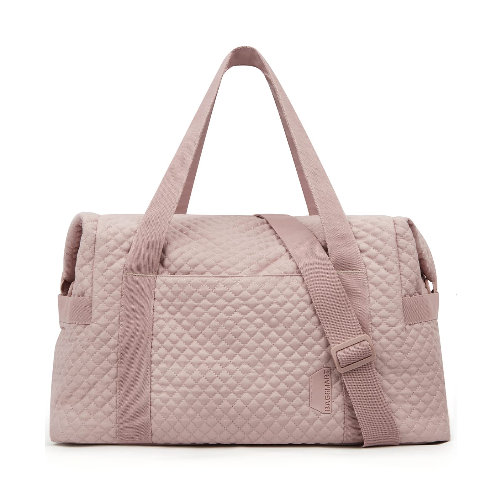 Weekender Bags for Women, BAGSMART Gym Bag Travel Duffle Overnight Bag for Travel Essentials, Large Hospital Bag for Labor and Delivery(Pink)