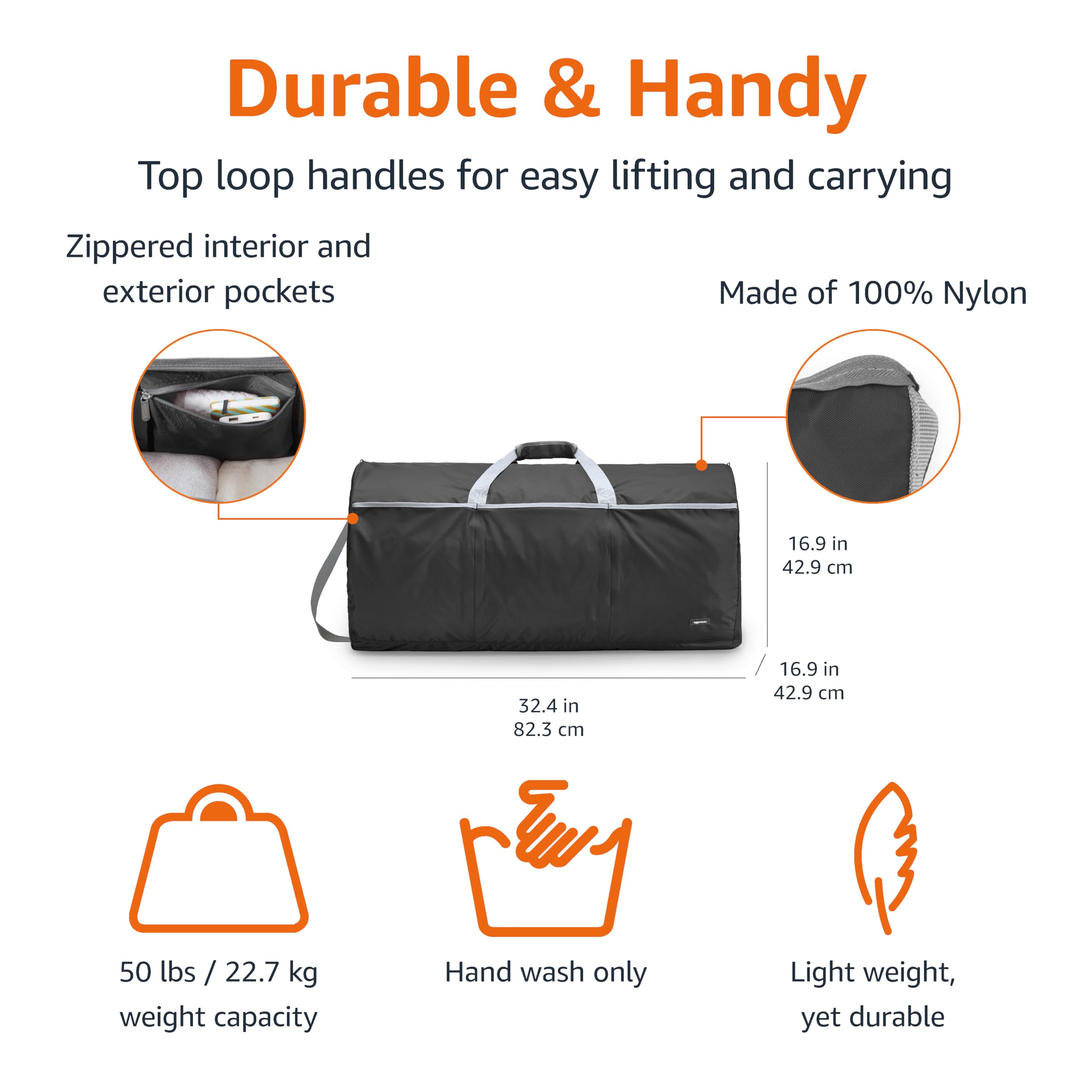 Amazon Basics Large Travel Luggage Duffel Bag, Black