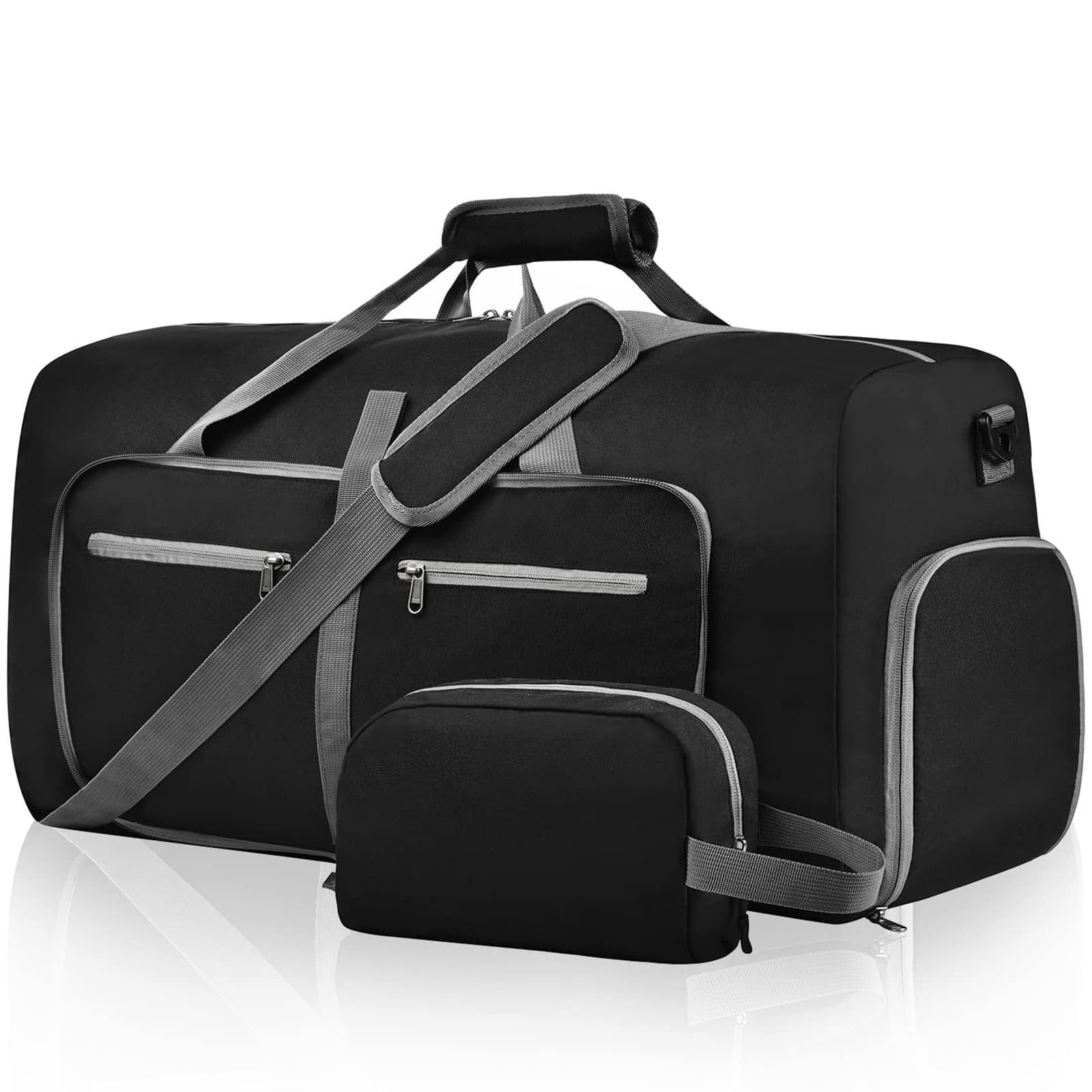 Felipe Varela 65L Duffle Bag with Shoes Compartment and Adjustable Strap,Foldable Travel Duffel Bags for Men Women,Waterproof Duffel Bags