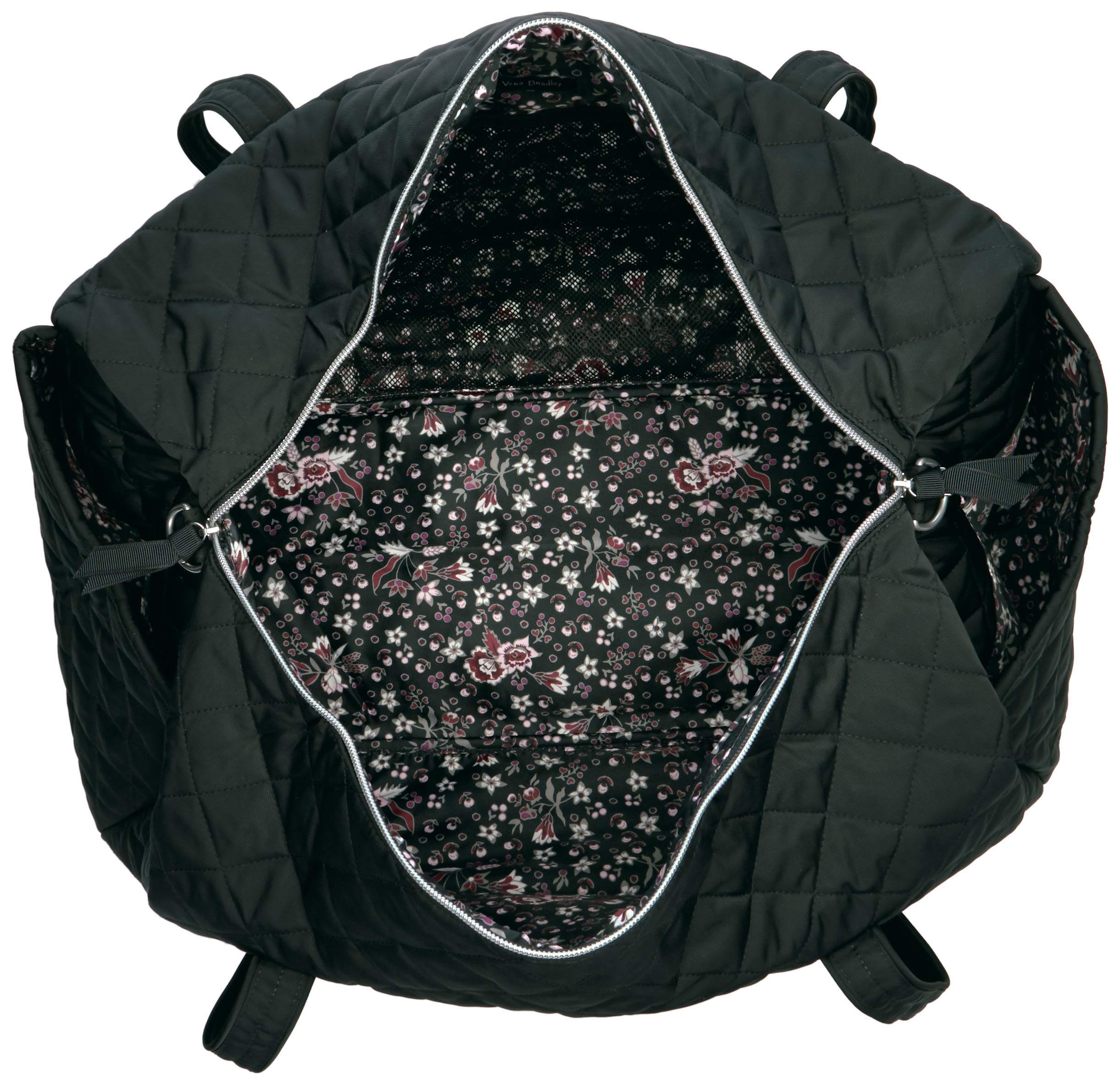 Vera Bradley Women's Performance Twill Large Travel Duffle Bag, Black, One Size