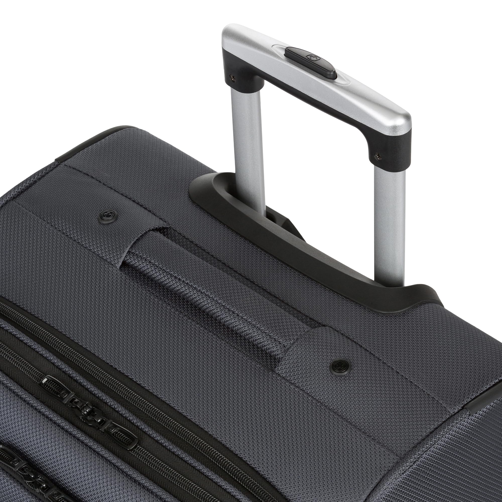 SwissGear Sion Softside Expandable Roller Luggage, Dark Grey, Checked-Medium 25-Inch