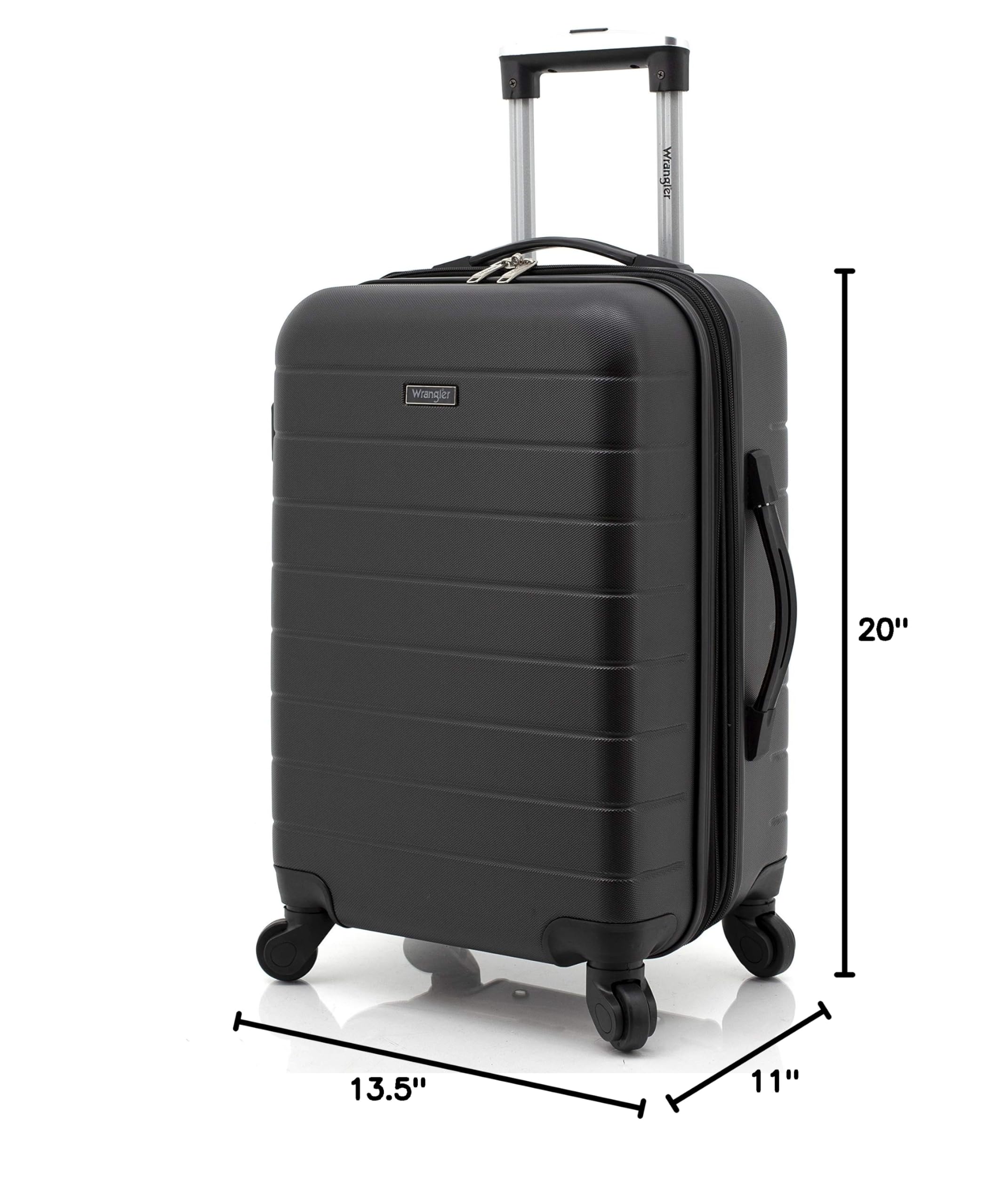 Wrangler 20" Smart Spinner Carry-On Luggage With Usb Charging Port ,Black