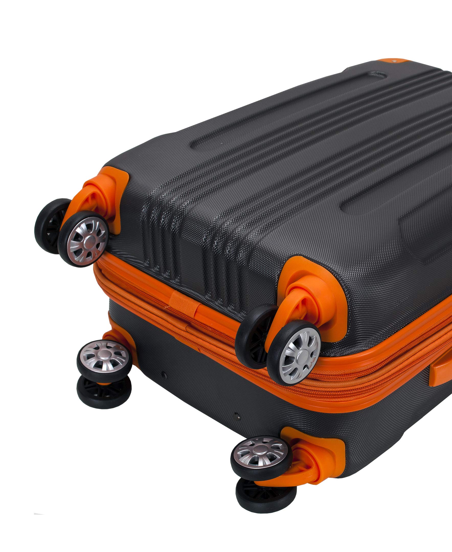 Rockland London Hardside Spinner Wheel Luggage, Charcoal, Carry-On 20-Inch