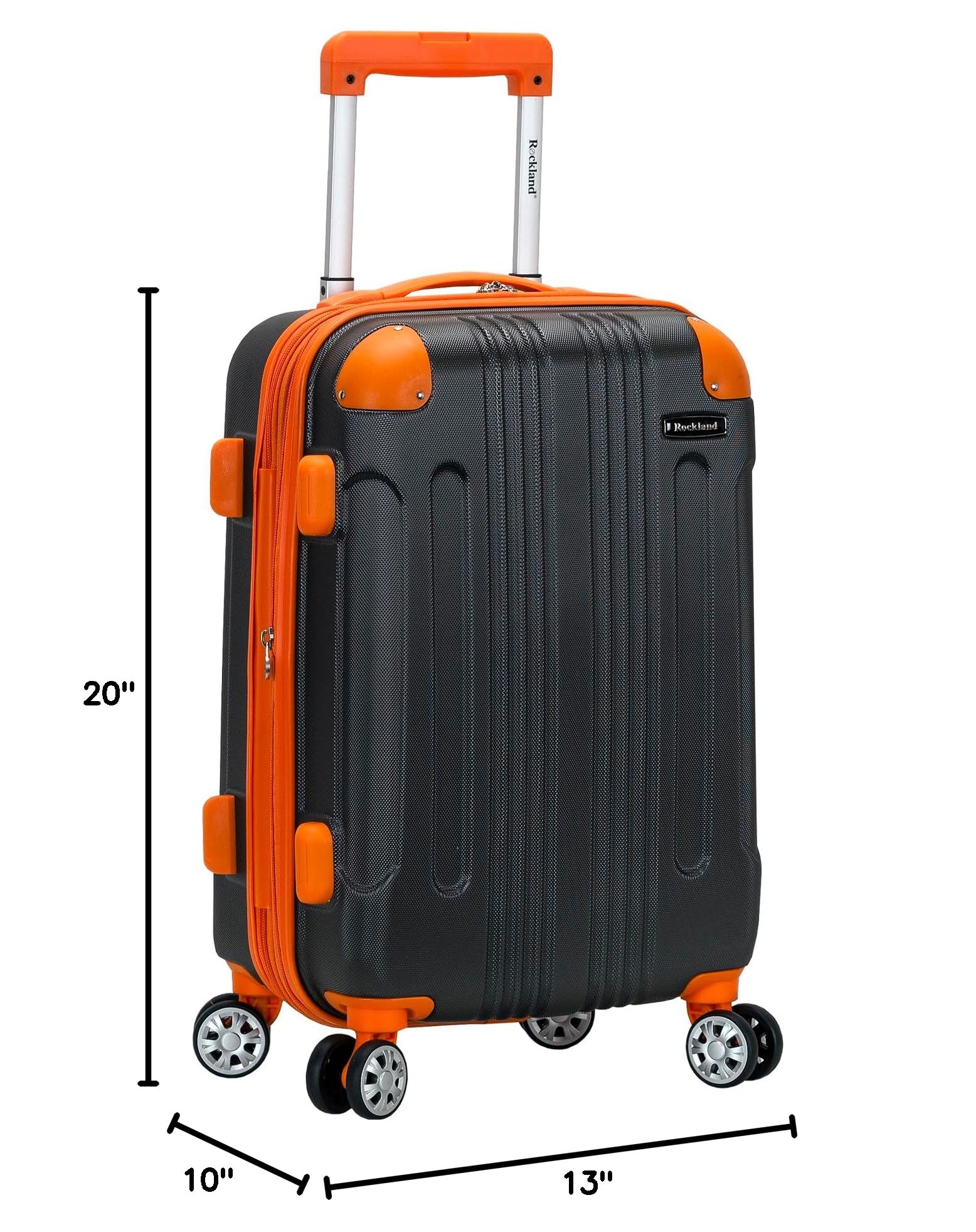 Rockland London Hardside Spinner Wheel Luggage, Charcoal, Carry-On 20-Inch