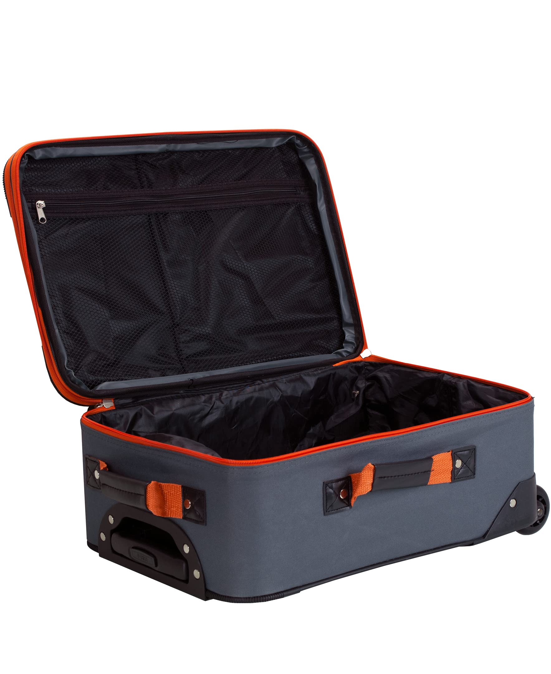 Rockland Journey Softside Upright Luggage Set, Charcoal, 4-Piece (14/19/24/28)