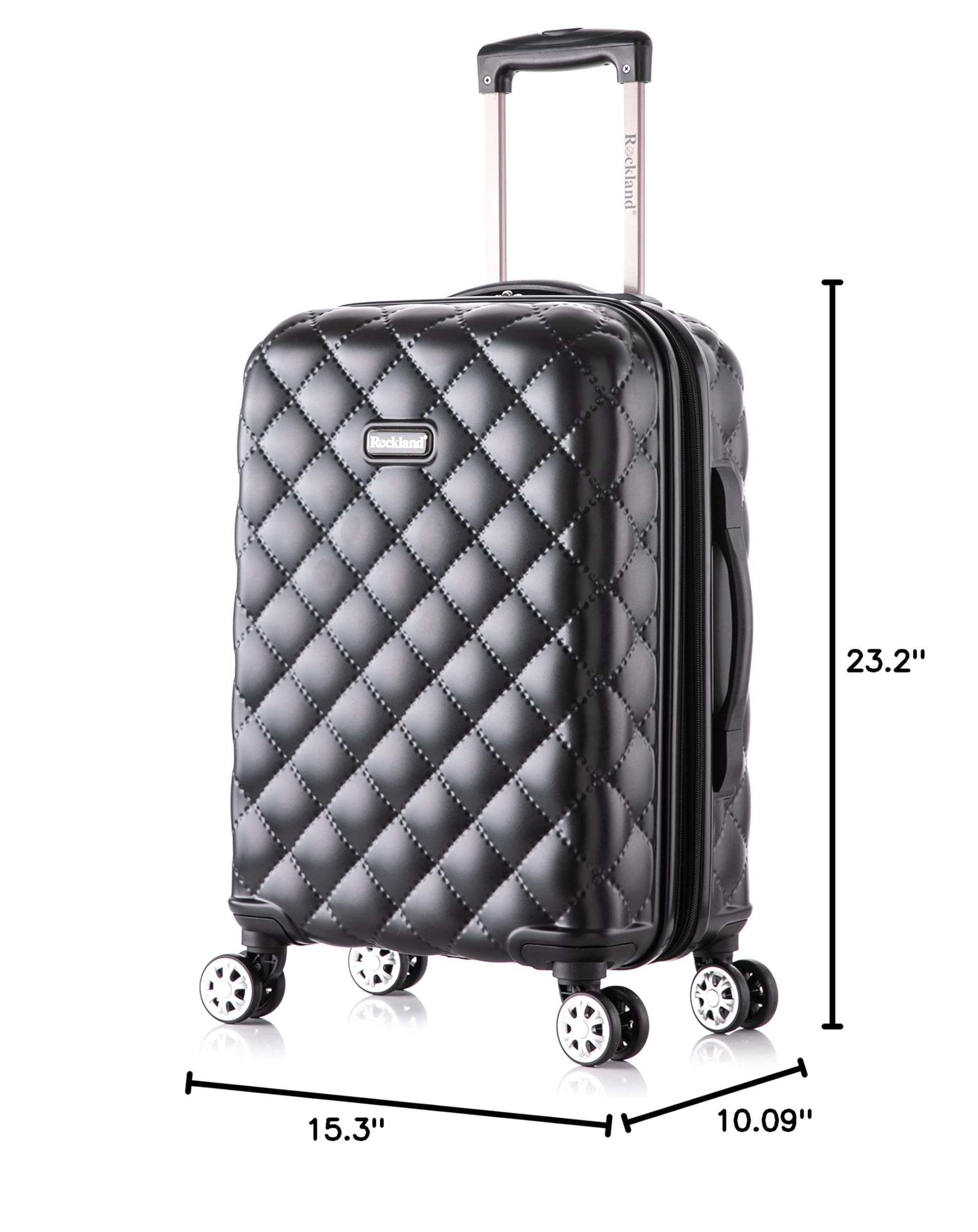 Rockland Melbourne Hardside Expandable Spinner Wheel Luggage, Quilt, Carry-On 20-Inch