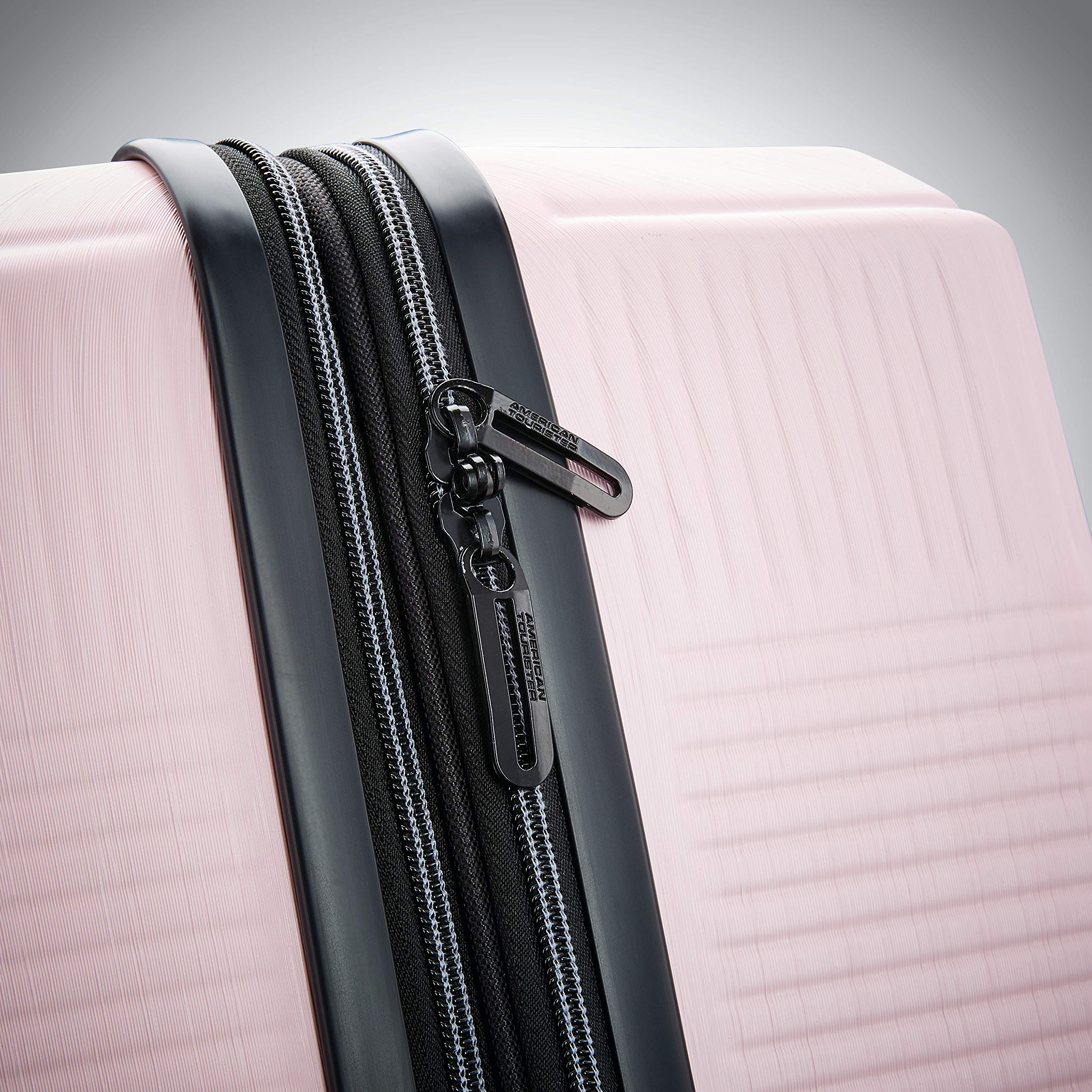 American Tourister Stratum XLT Expandable Hardside Luggage with Spinner Wheels, Pink Blush, Carry-On 21-Inch