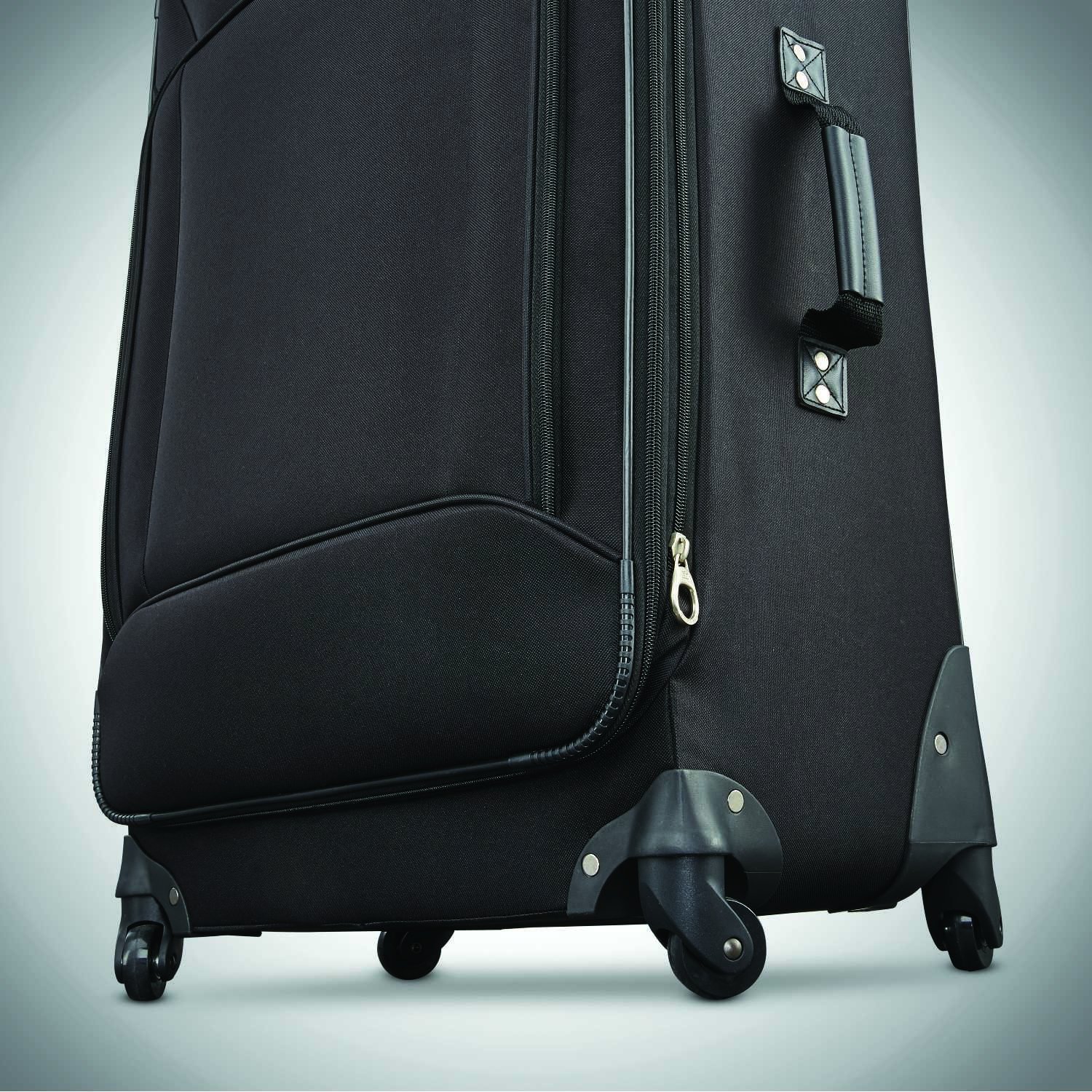 American Tourister Fieldbrook XLT Softside Upright Luggage, Black, 4-Piece Set (BB/DF/21/25)