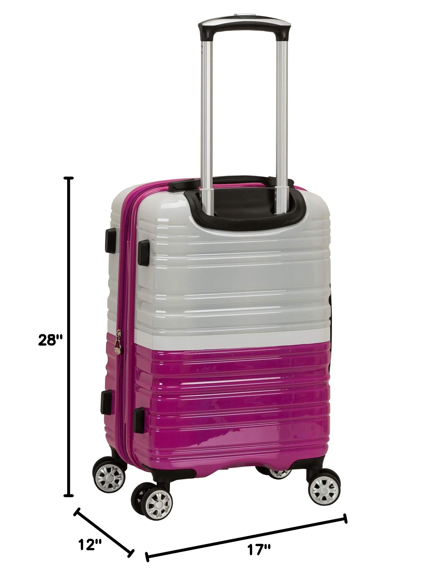 Rockland Melbourne Hardside Expandable Spinner Wheel Luggage, Two Tone White, 2-Piece Set (20/28)