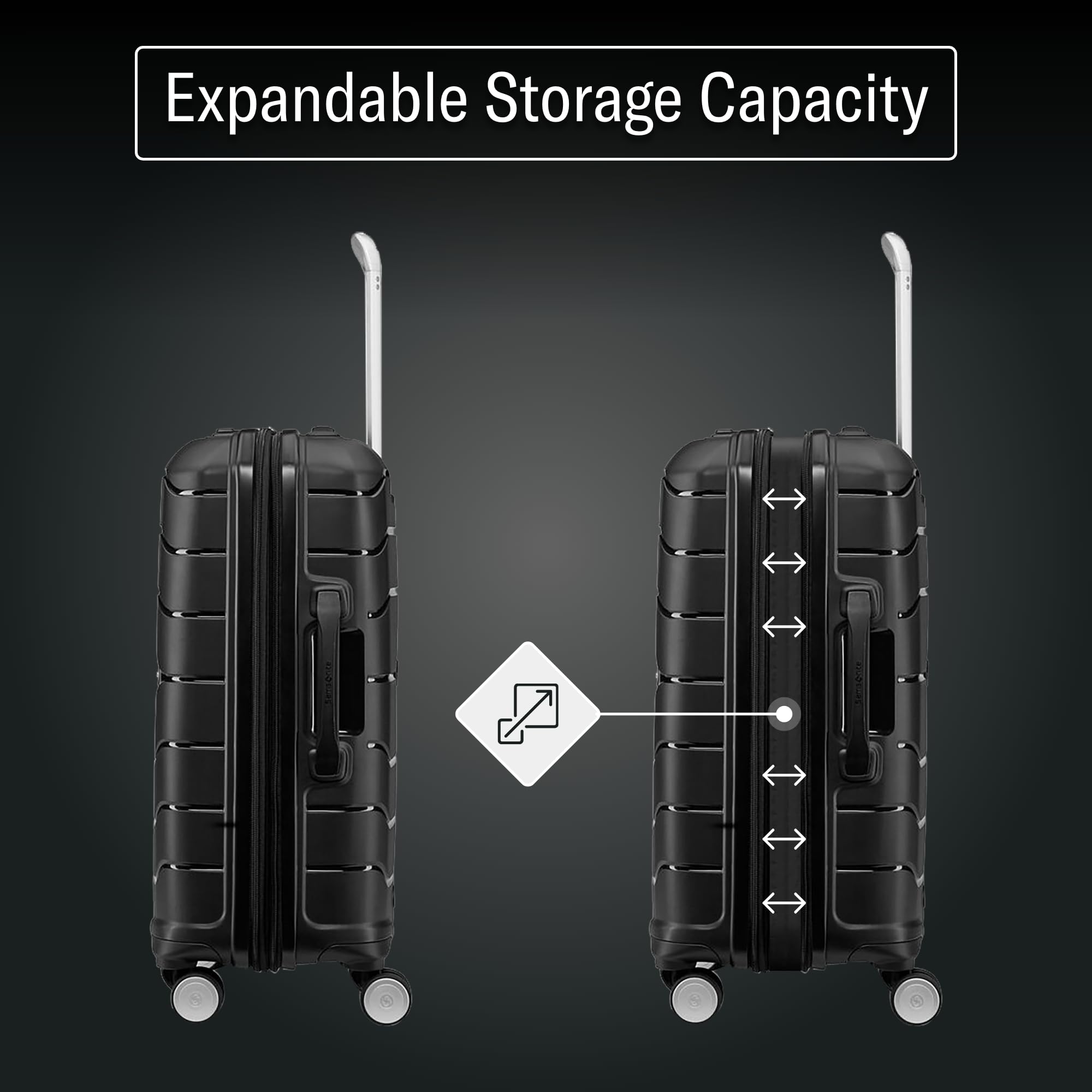 Samsonite Freeform Hardside Expandable with Double Spinner Wheels, Carry-On 21-Inch, Black