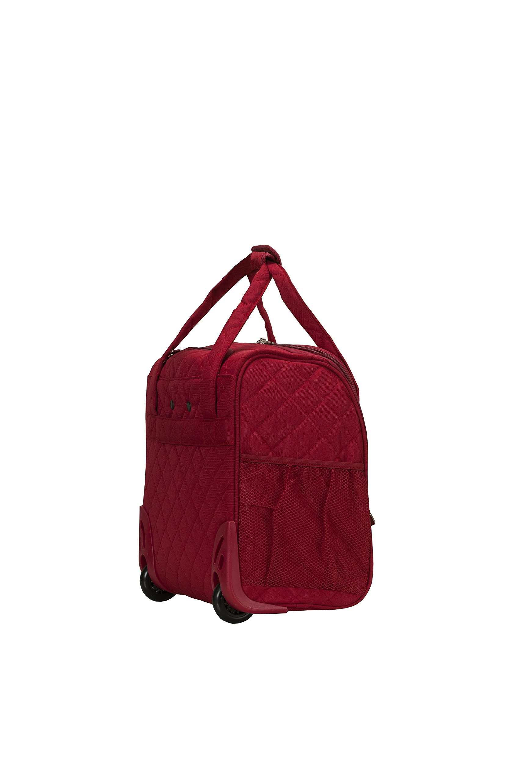 Rockland Melrose Upright Wheeled Underseater Carry-On Luggage, Red, 16-Inch
