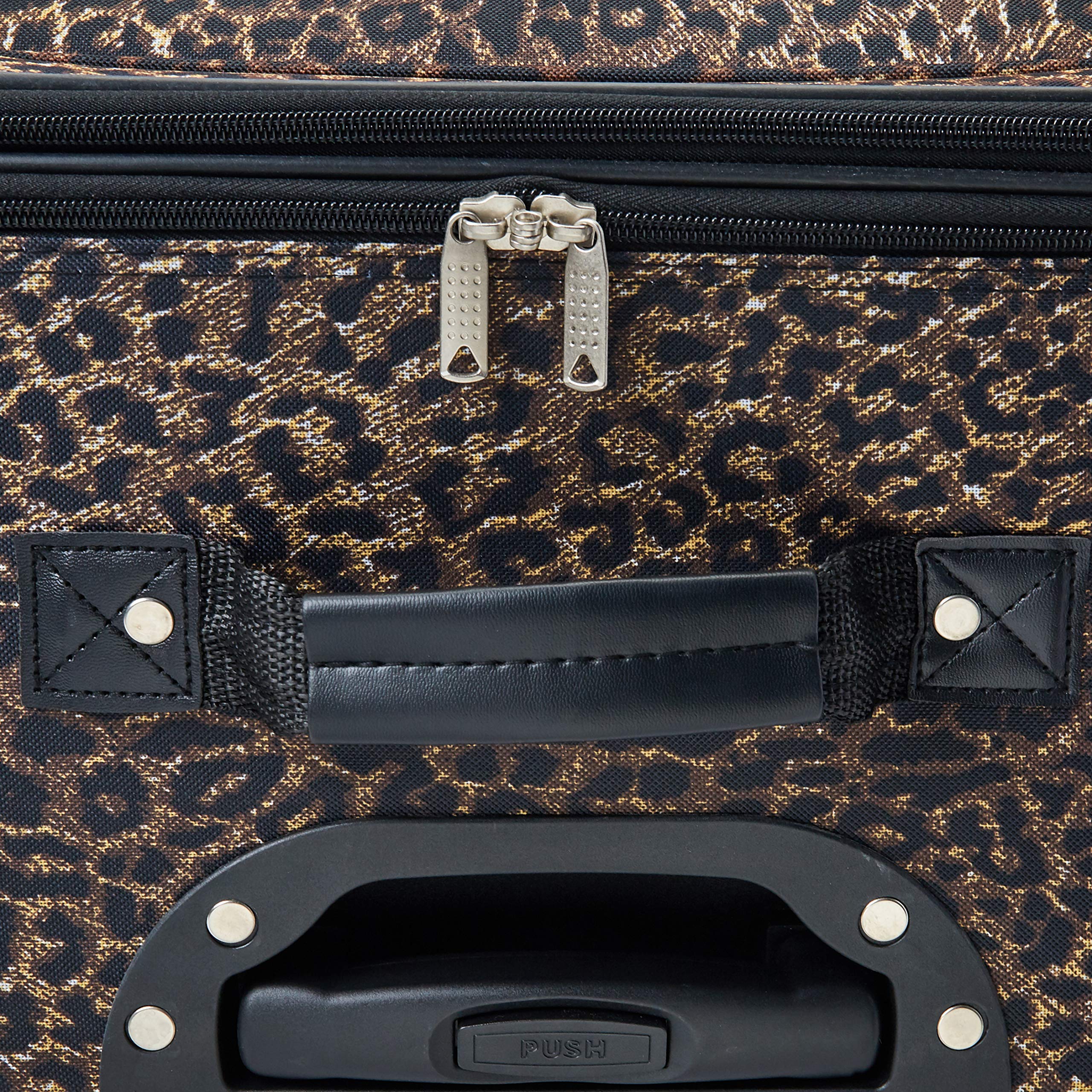 Rockland Jungle Softside Upright Luggage Set, Leopard, 4-Piece (14/19/24/28)