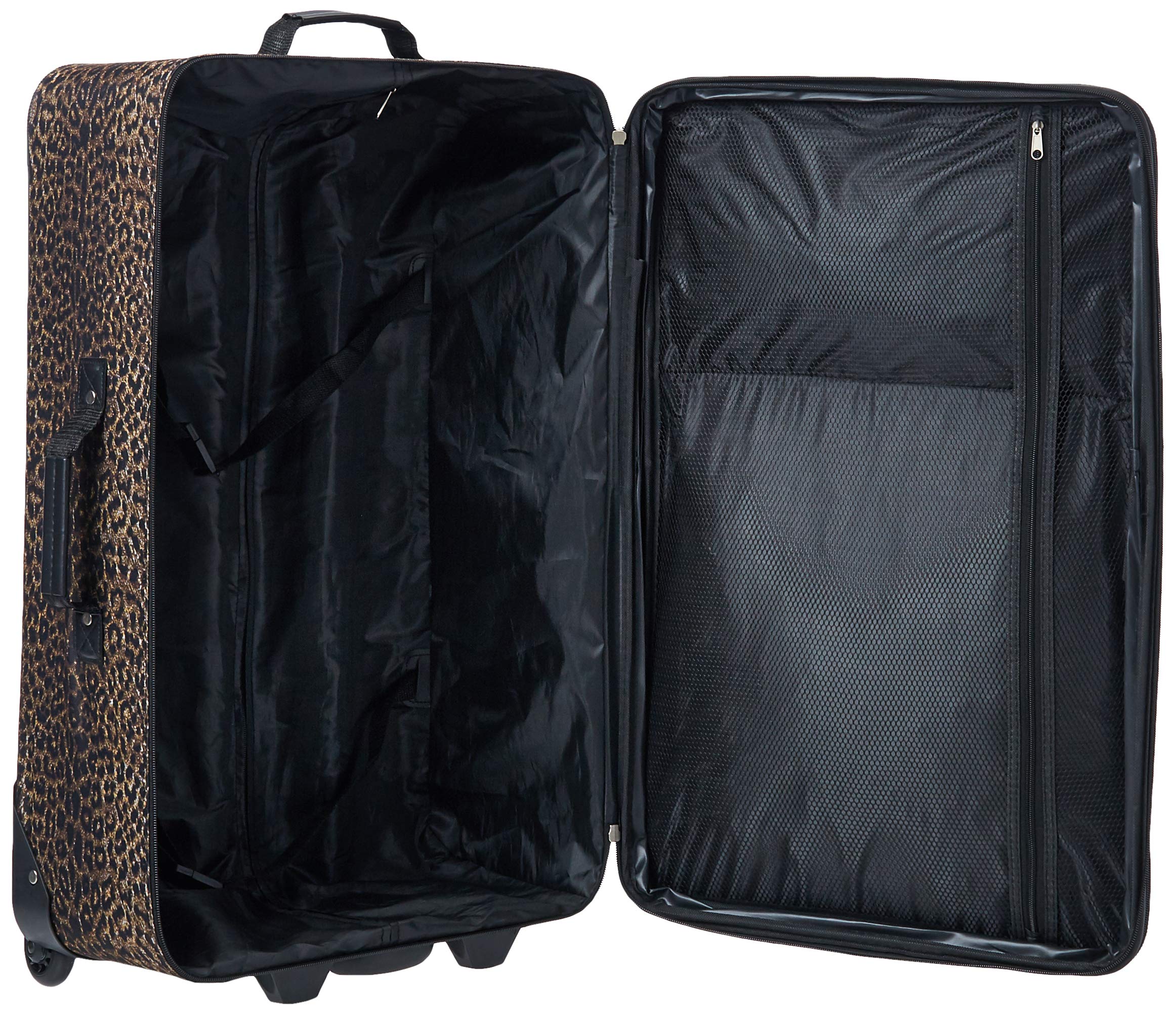 Rockland Jungle Softside Upright Luggage Set, Leopard, 4-Piece (14/19/24/28)