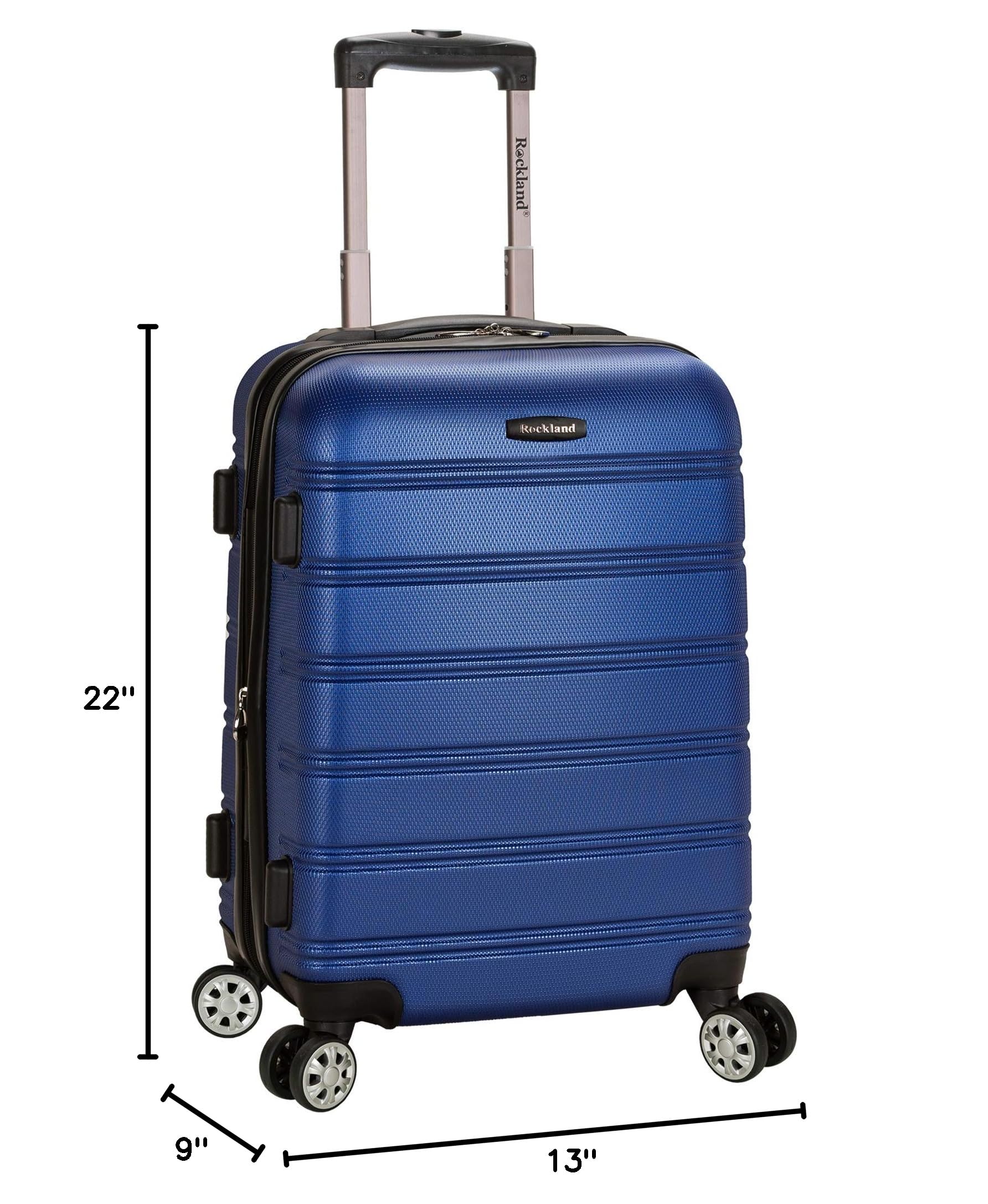 Rockland Melbourne Hardside Expandable Spinner Wheel Luggage, Blue, 2-Piece Set (20/28)