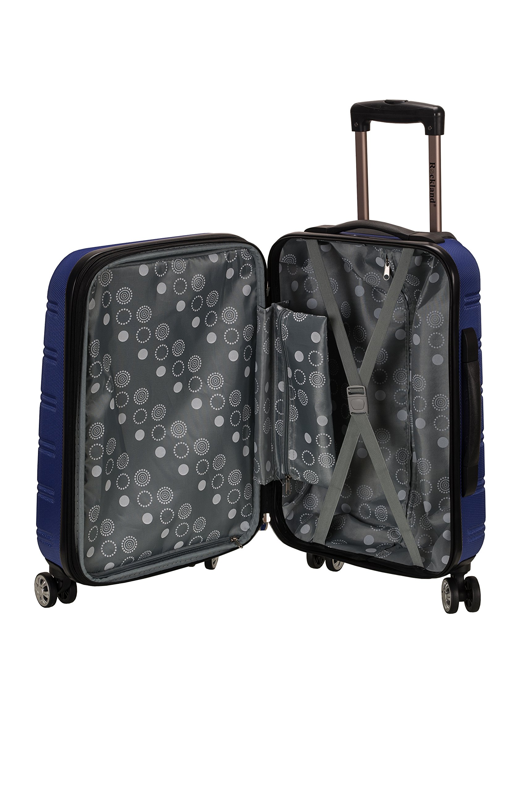 Rockland Melbourne Hardside Expandable Spinner Wheel Luggage, Blue, 2-Piece Set (20/28)