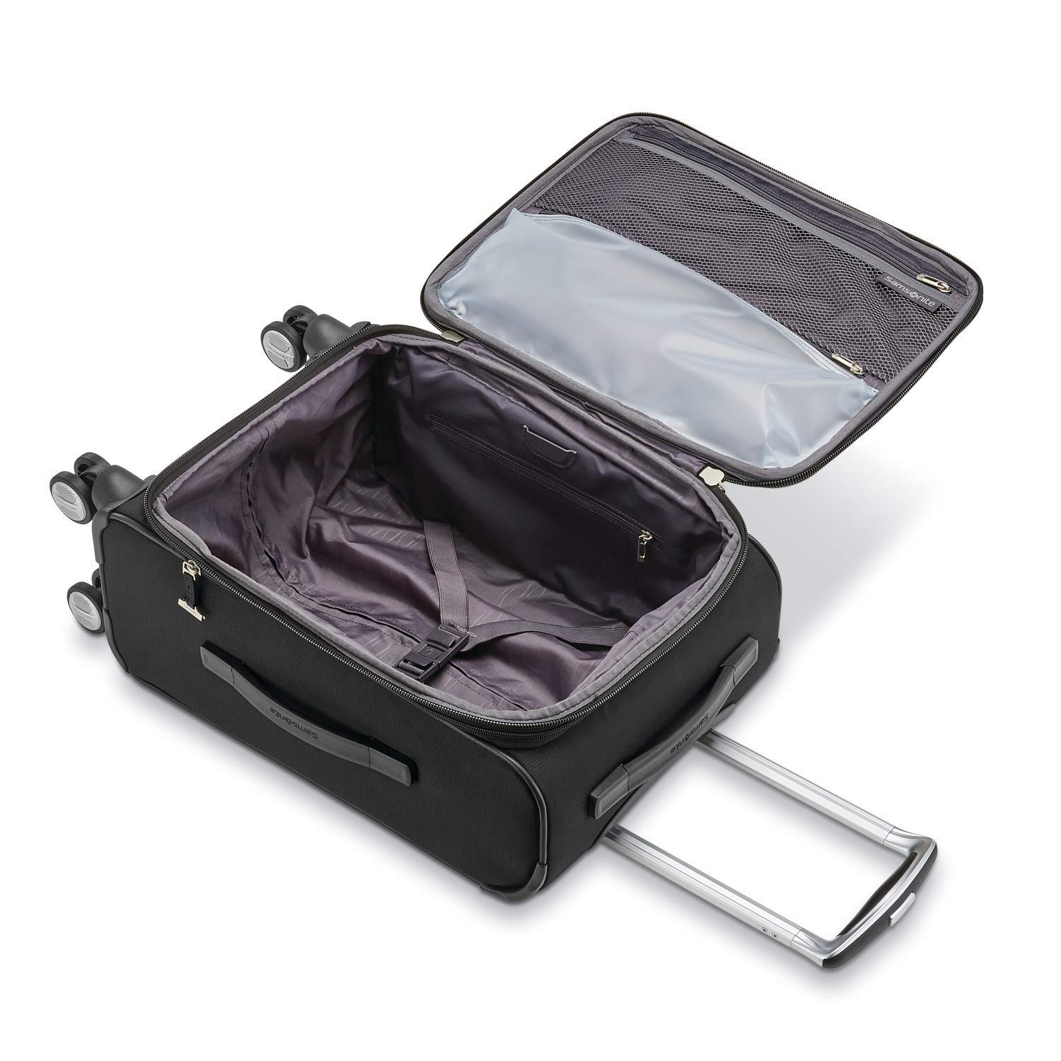 Samsonite Solyte DLX Softside Expandable Luggage with Spinner Wheels, Midnight Black, Carry-On 20-Inch