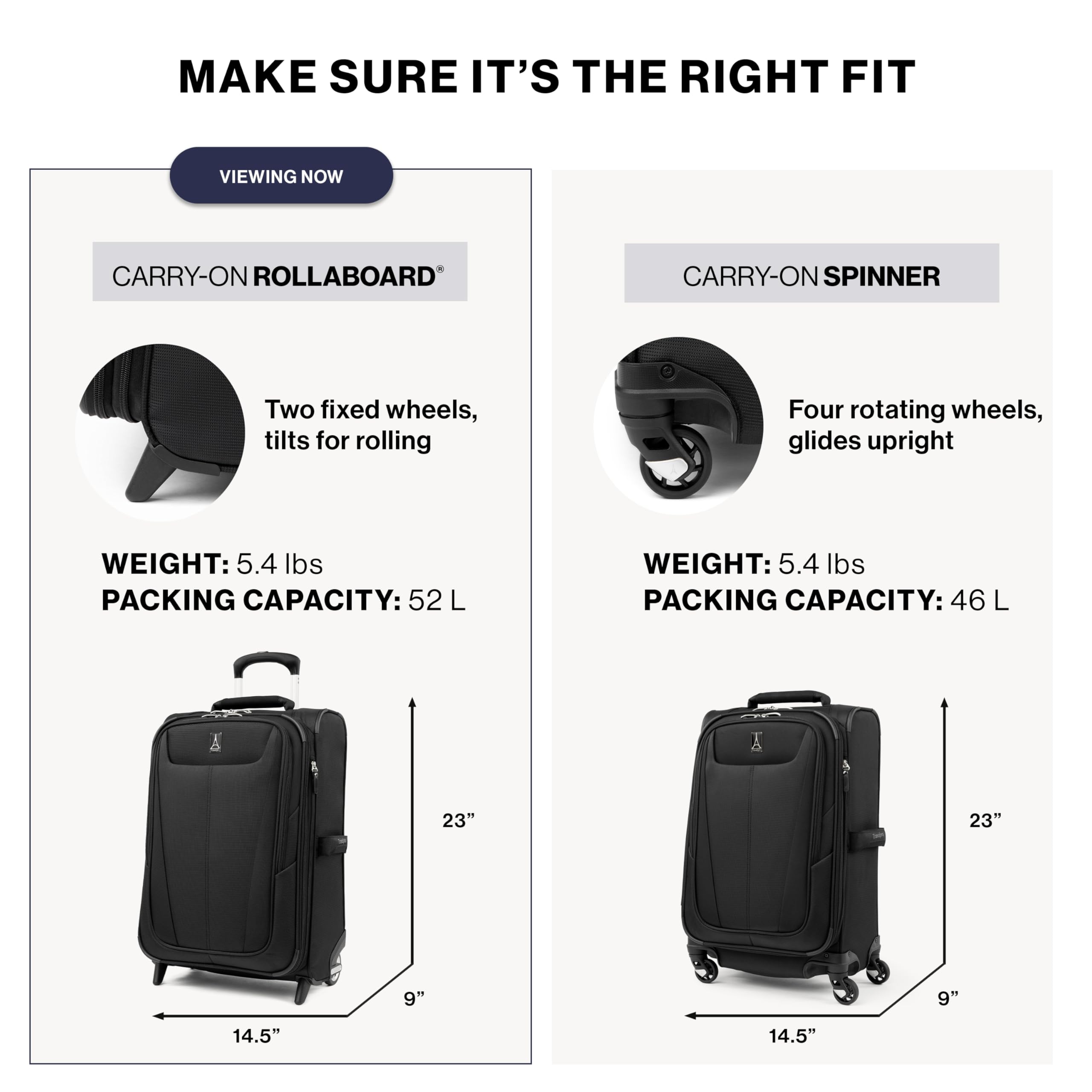 Travelpro Maxlite 5 Softside Expandable Upright 2 Wheel Luggage, Lightweight Suitcase, Men and Women, Black, Carry-On 22-Inch