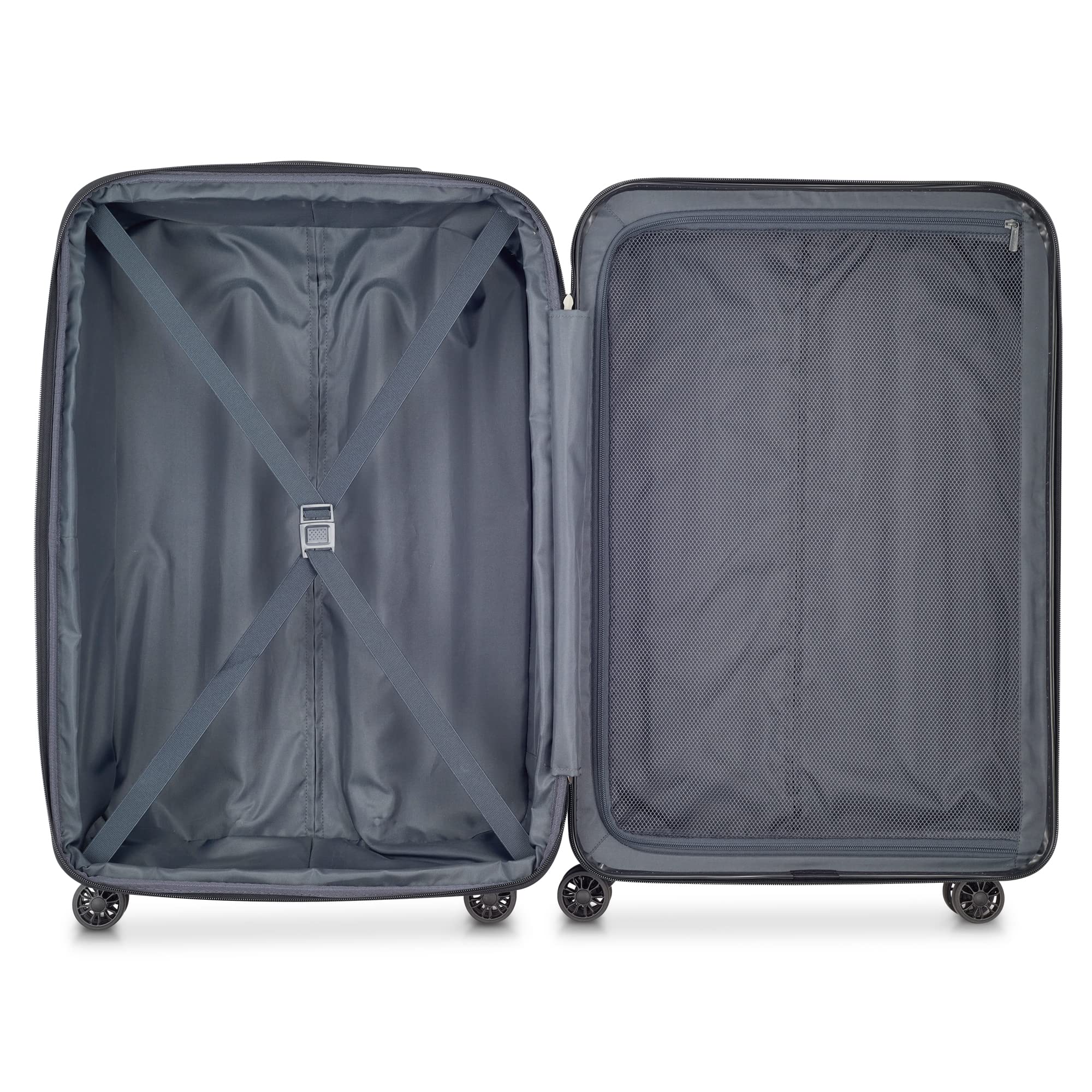 DELSEY Paris Helium Aero Hardside Expandable Luggage with Spinner Wheels, Blue Cobalt, Checked-Medium 25 Inch