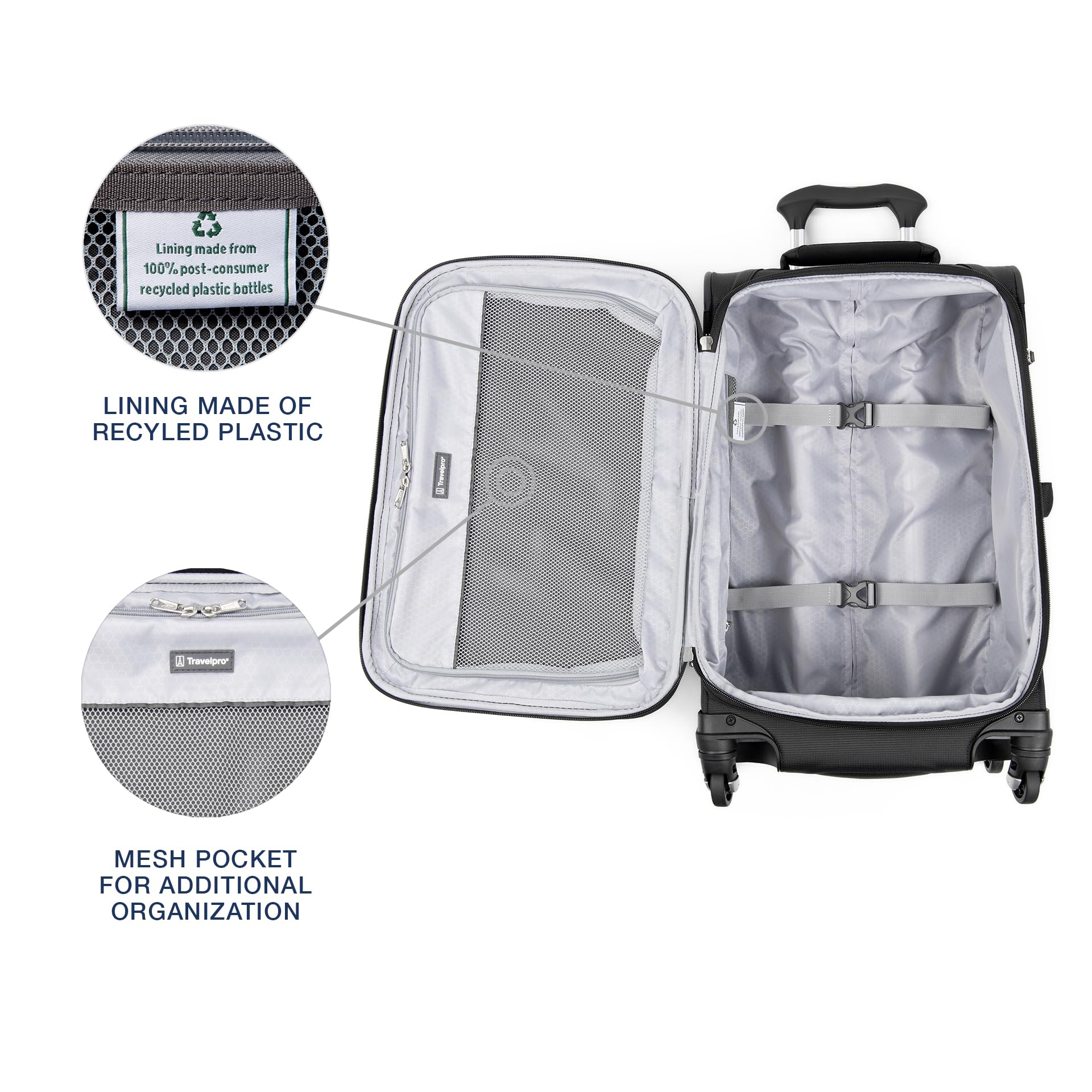 Travelpro Maxlite 5 Softside Expandable Luggage with 4 Spinner Wheels, Lightweight Suitcase, Men and Women, Black, Carry-on 21-Inch