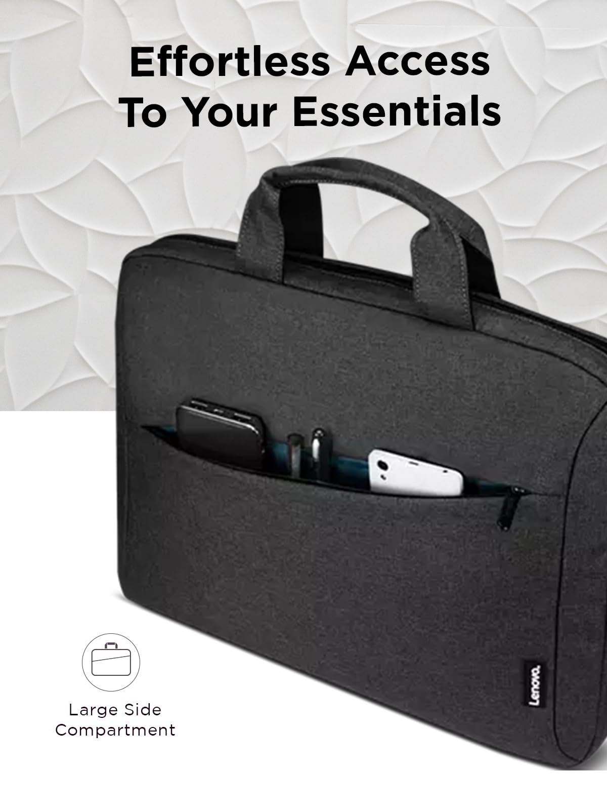 Lenovo Laptop Shoulder Bag T210, Fits up to 17-inch laptop or tablet, Sleek Design, Durable and Water-Repellent Fabric, GX41K07198, Black