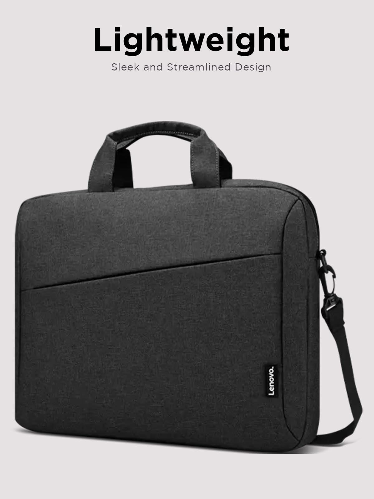 Lenovo Laptop Shoulder Bag T210, Fits up to 17-inch laptop or tablet, Sleek Design, Durable and Water-Repellent Fabric, GX41K07198, Black